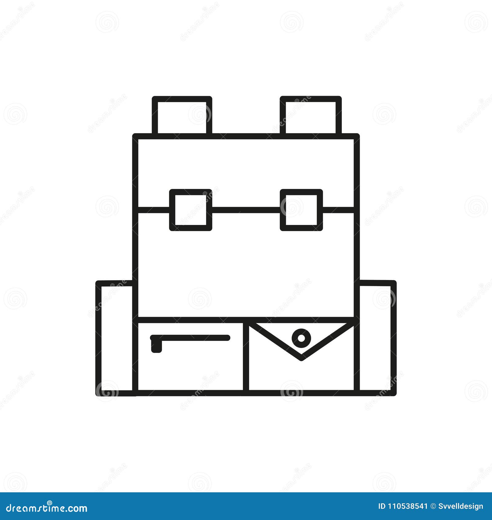 Backpack Bag Thin Line Icon Symbol Design Stock Vector - Illustration ...