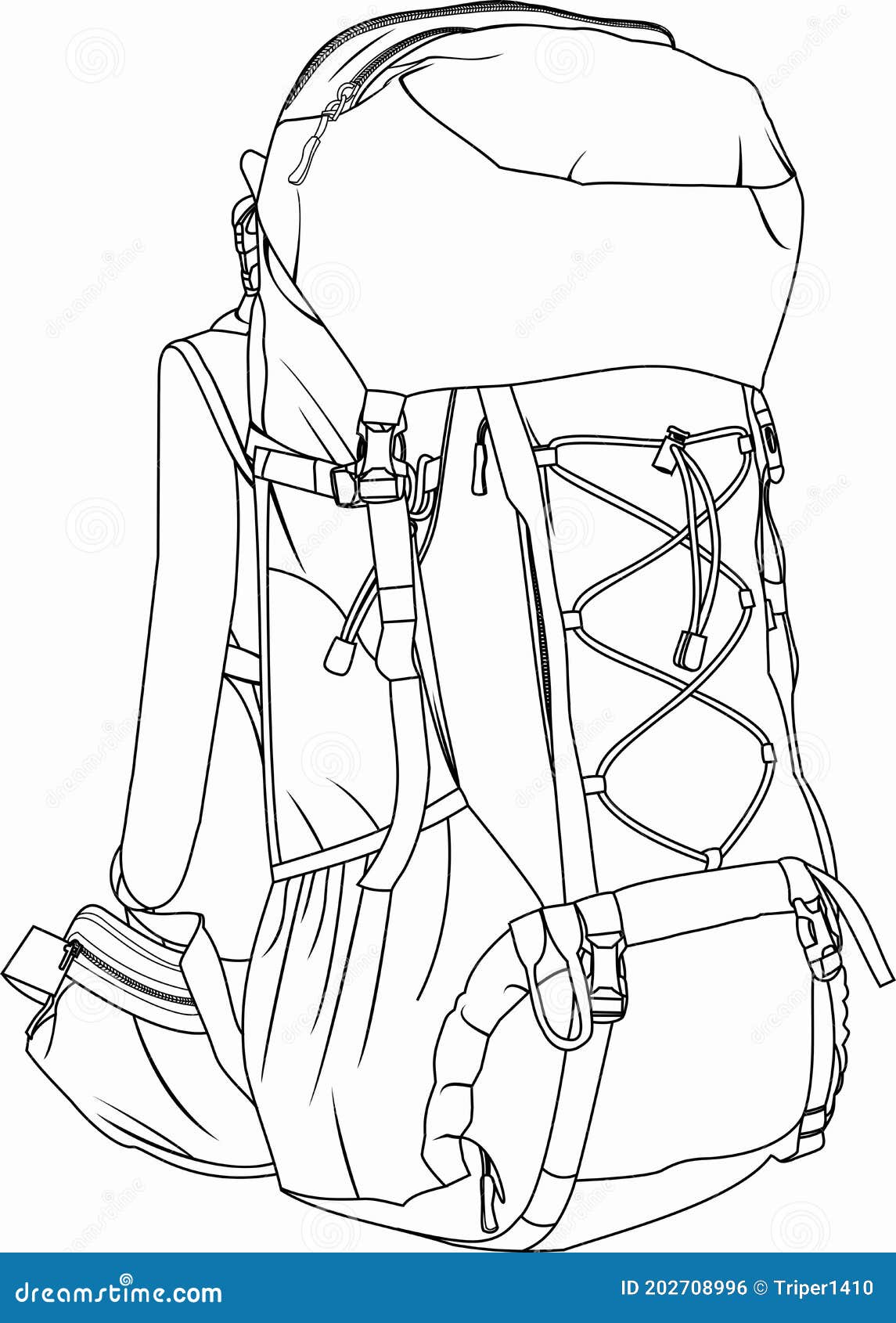 Backpack Camping Black White Vector Stock Photo - Illustration of ...