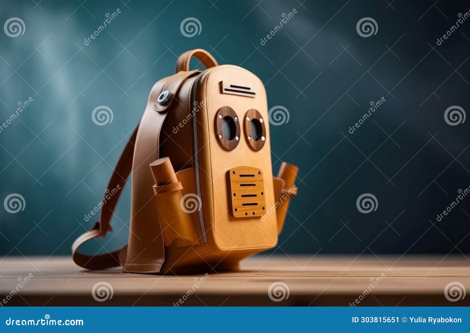 Backpack Cartoon Robot. Generate AI Stock Image - Image of animated ...