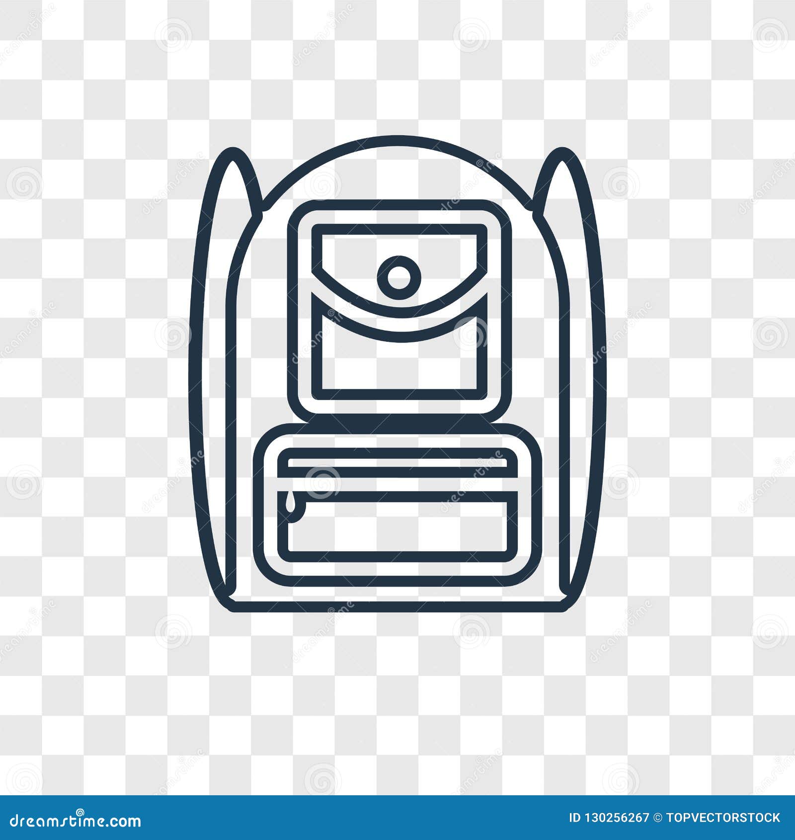 Backpack Concept Vector Linear Icon Isolated on Transparent Back Stock ...