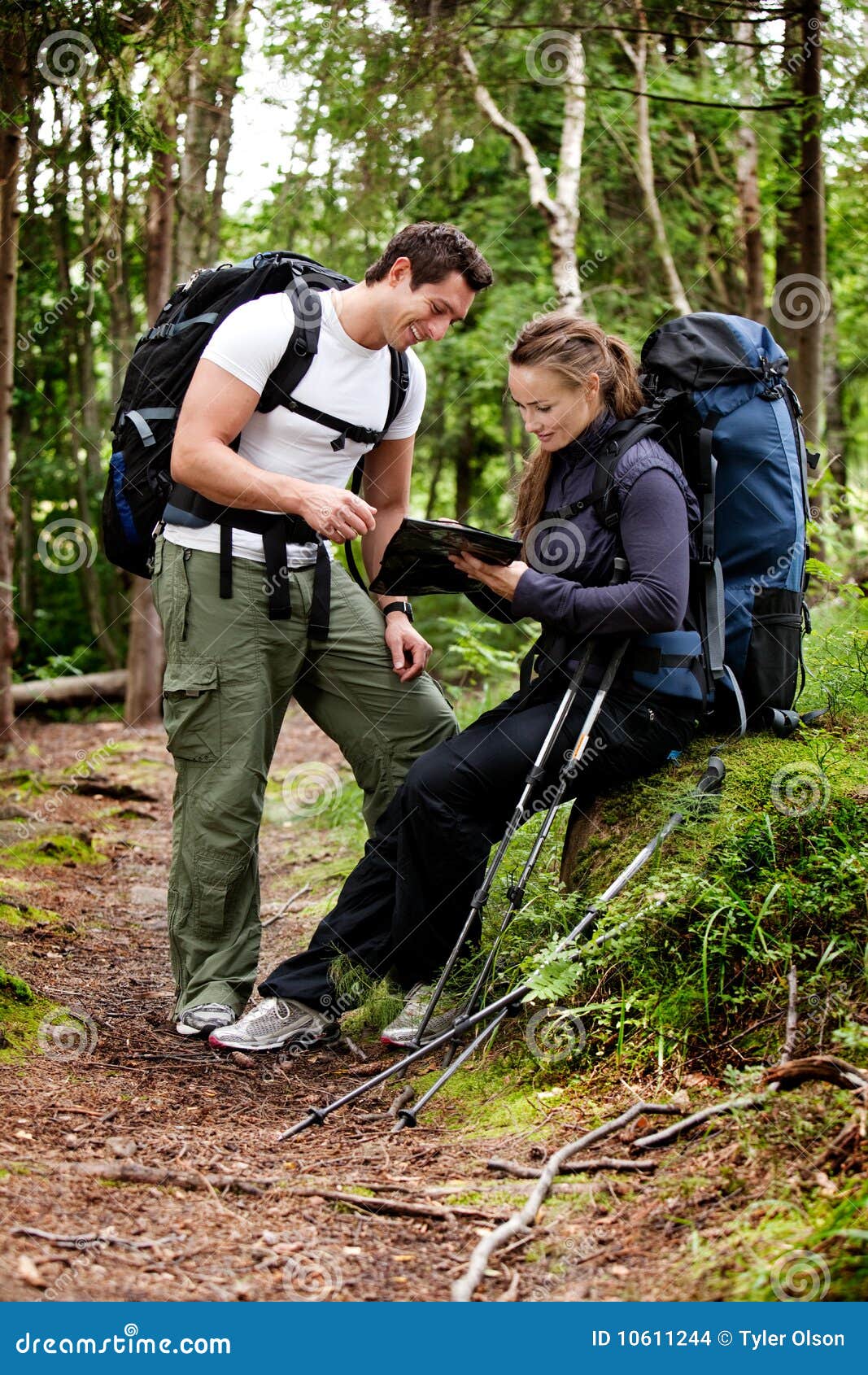 Backpack Couple stock photo. Image of male, camping, leisure - 10611244
