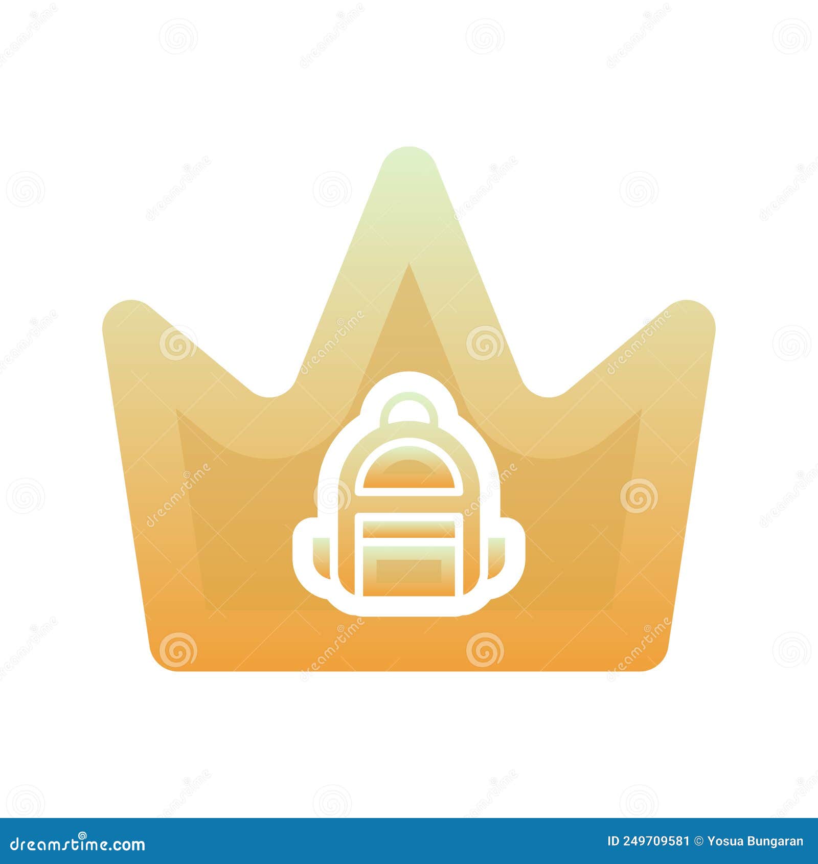Backpack Crown Logo Gradient Design Template Icon Stock Vector ...