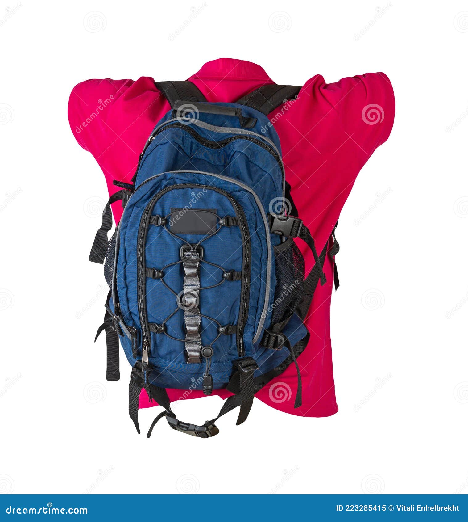 Backpack Dressed For T Shirt Isolated On A White Background Stock Image