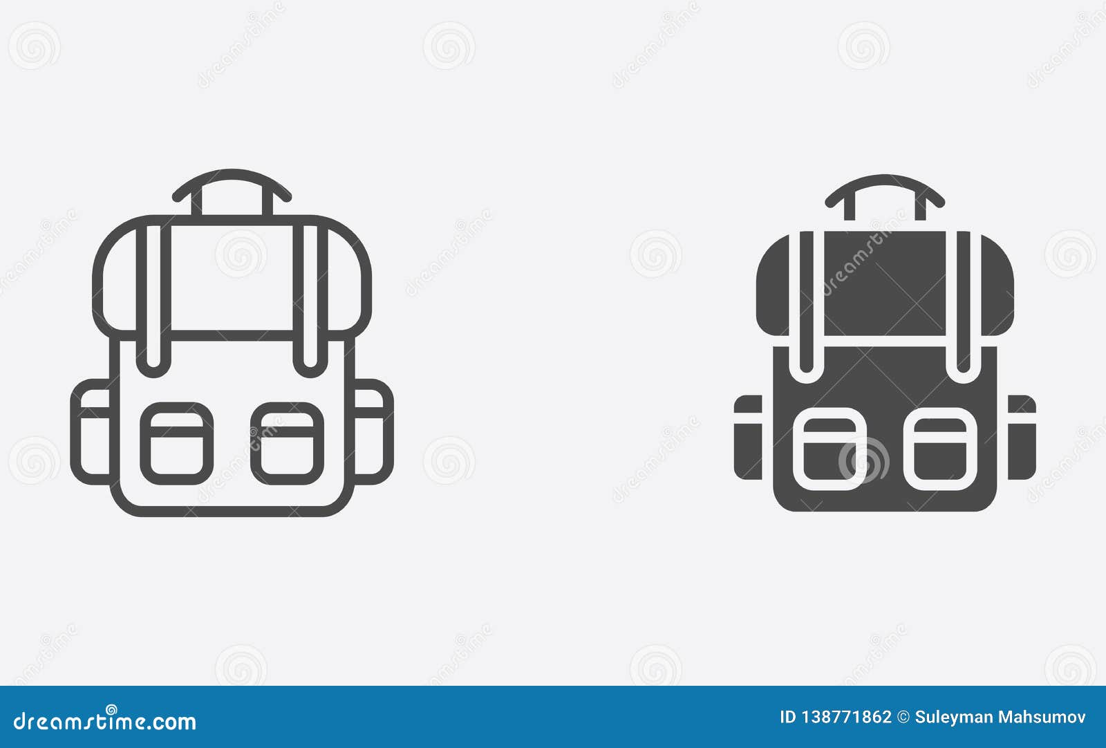 Backpack Filled and Outline Vector Icon Sign Symbol Stock Vector ...