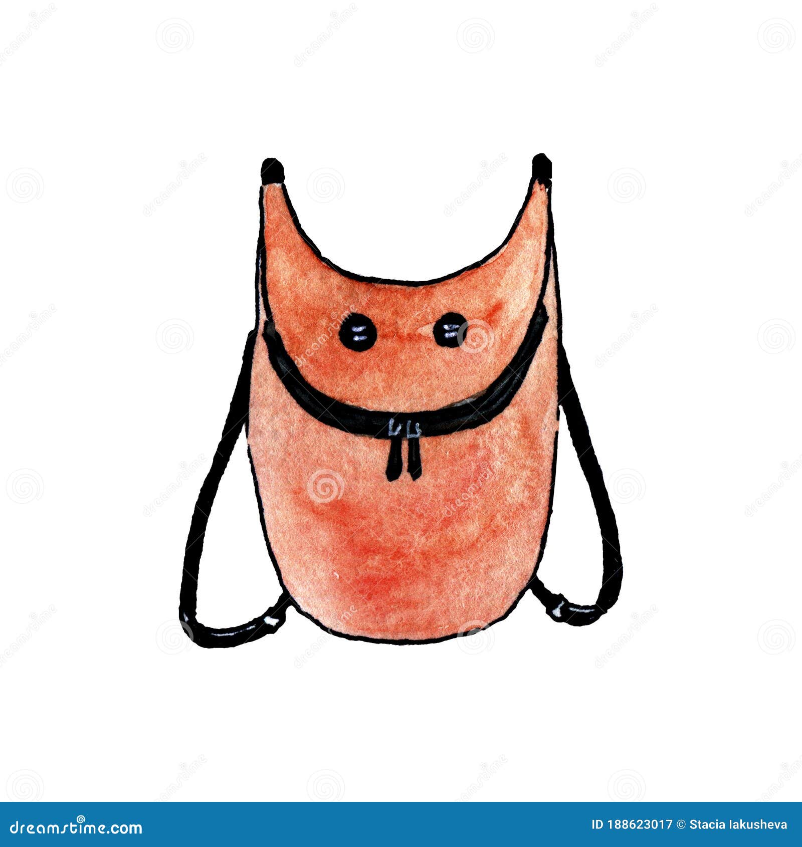 Backpack with funny face stock image. Image of rucksack - 188623017