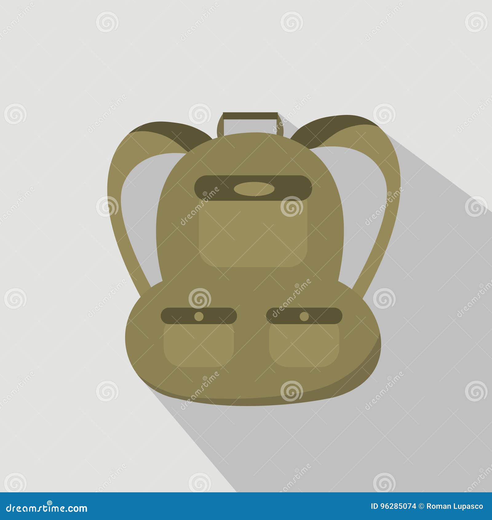 Backpack on Grey Background. Flat Style Trendy Modern Stock Vector ...