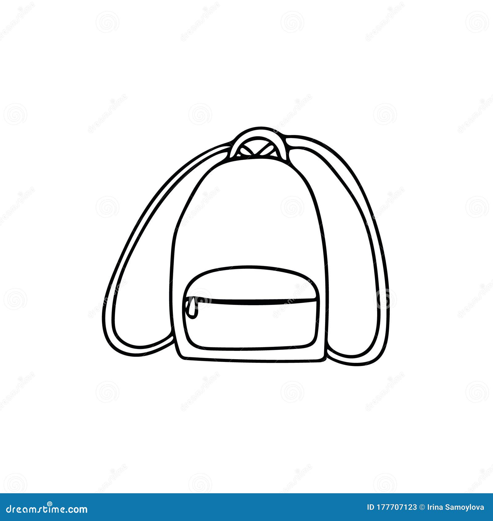 Backpack Hand Drawn in Doodle Scandinavian Minimalism Style. Single ...