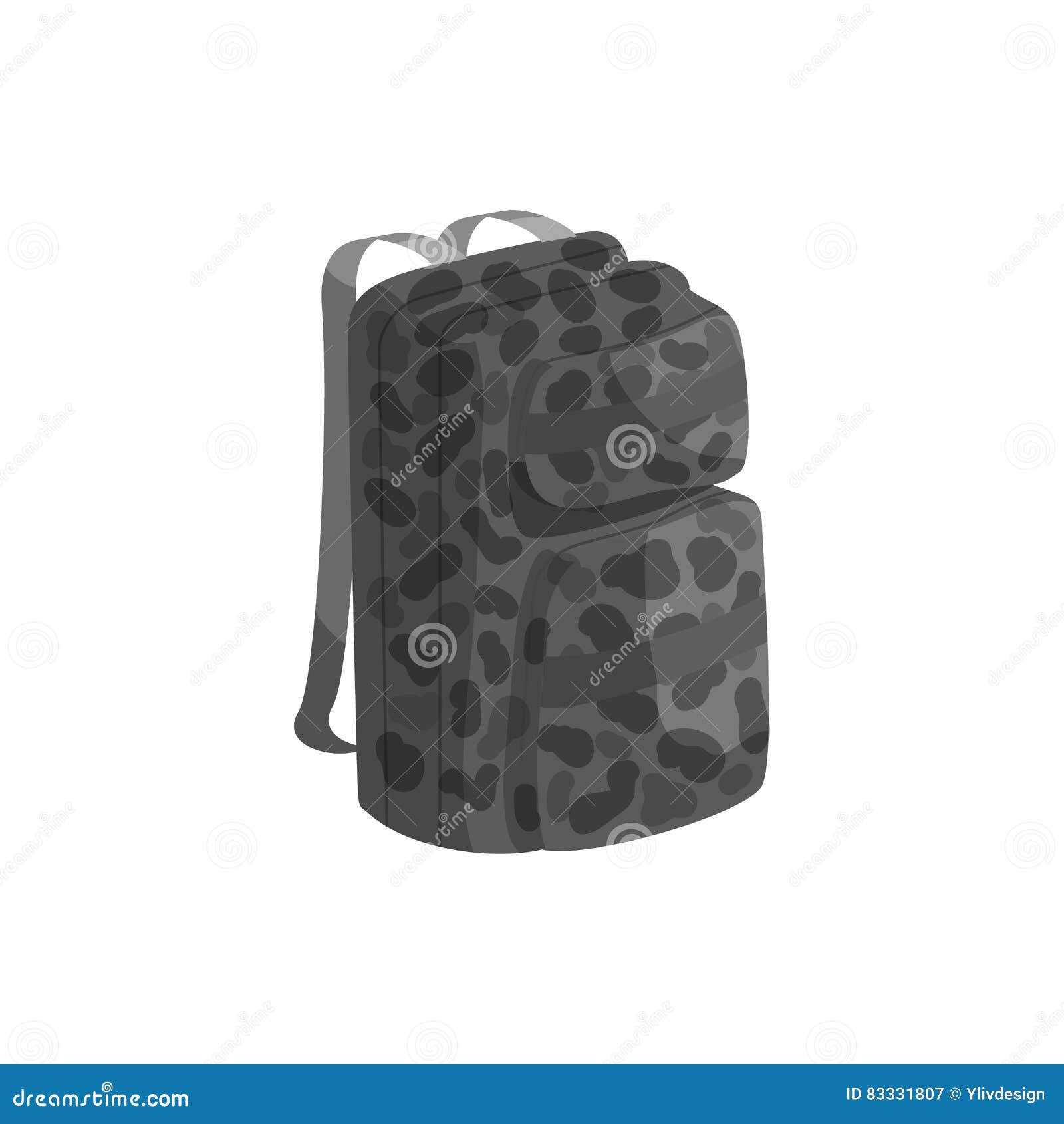 Backpack Icon, Black Monochrome Style Stock Vector - Illustration of ...