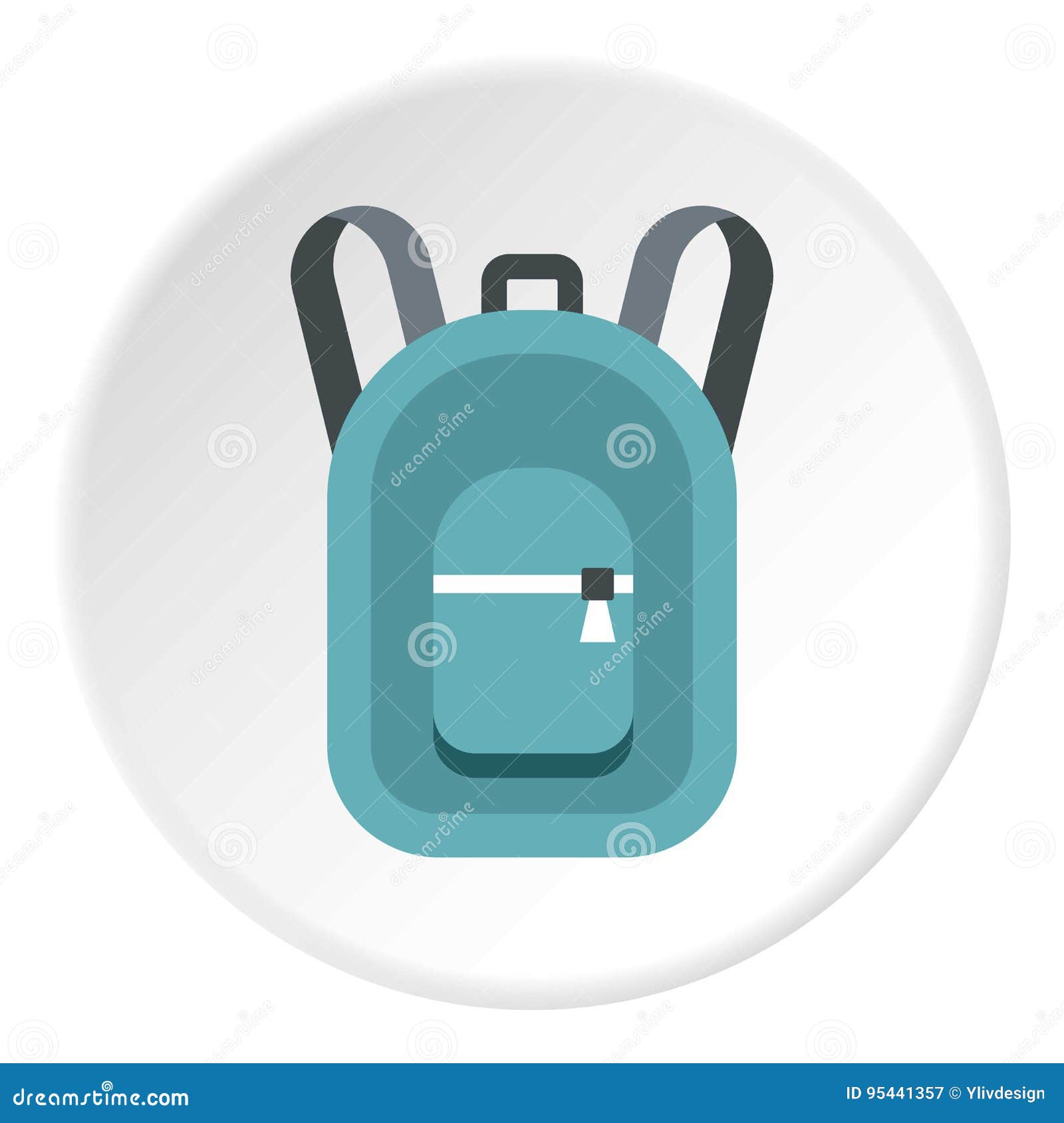 Backpack icon circle stock vector. Illustration of drawing - 95441357