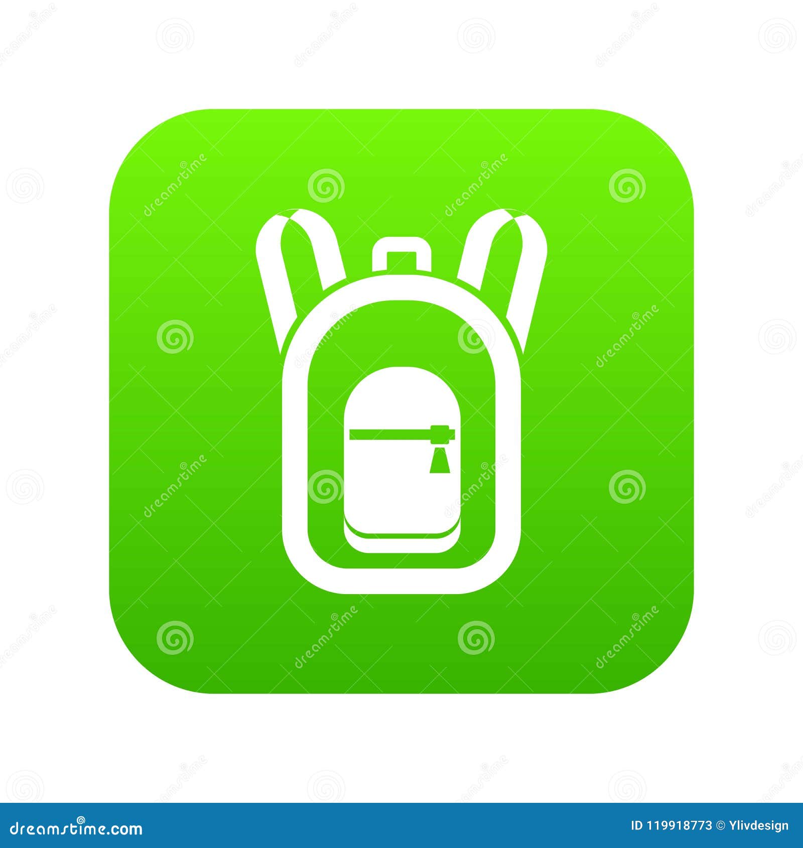 Backpack Icon Digital Green Stock Vector - Illustration of baggage ...