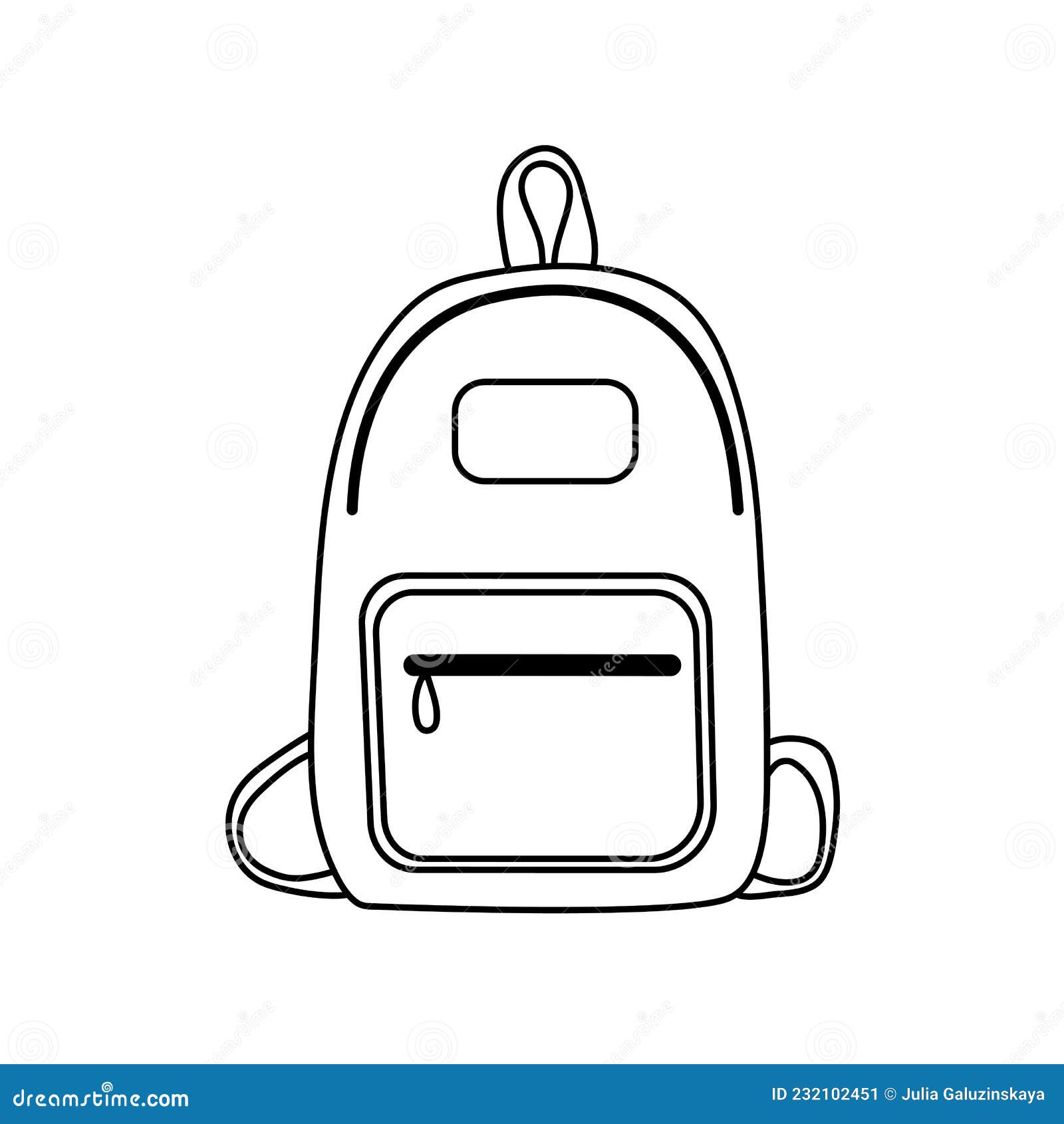 Backpack Icon in Doodle Style. Stock Vector - Illustration of schoolbag ...