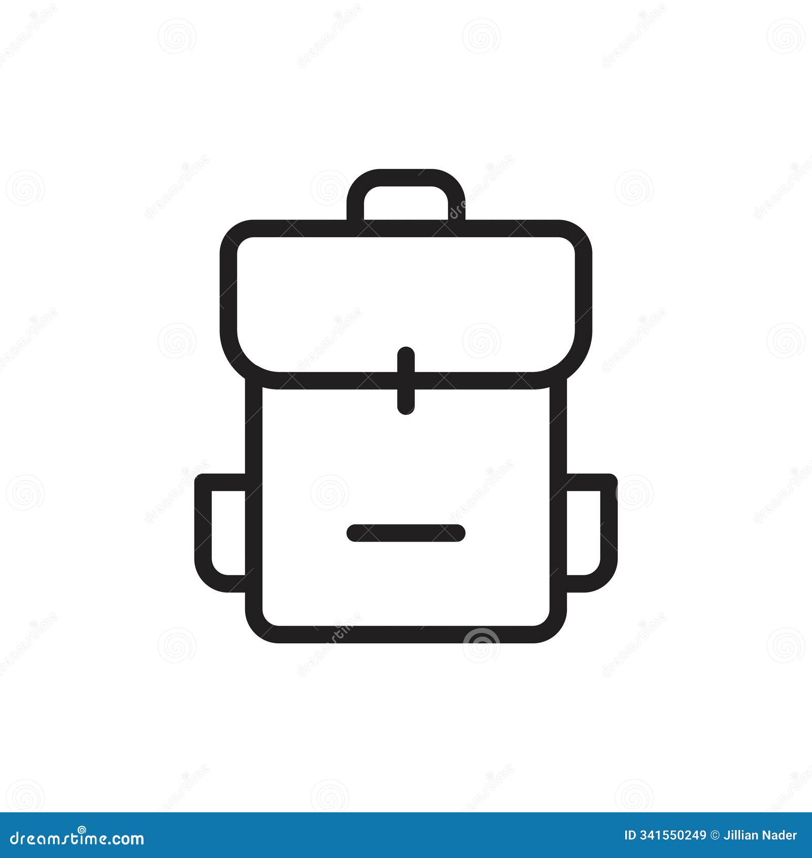 Backpack Icon Flat Line Illustration Stock Illustration - Illustration ...