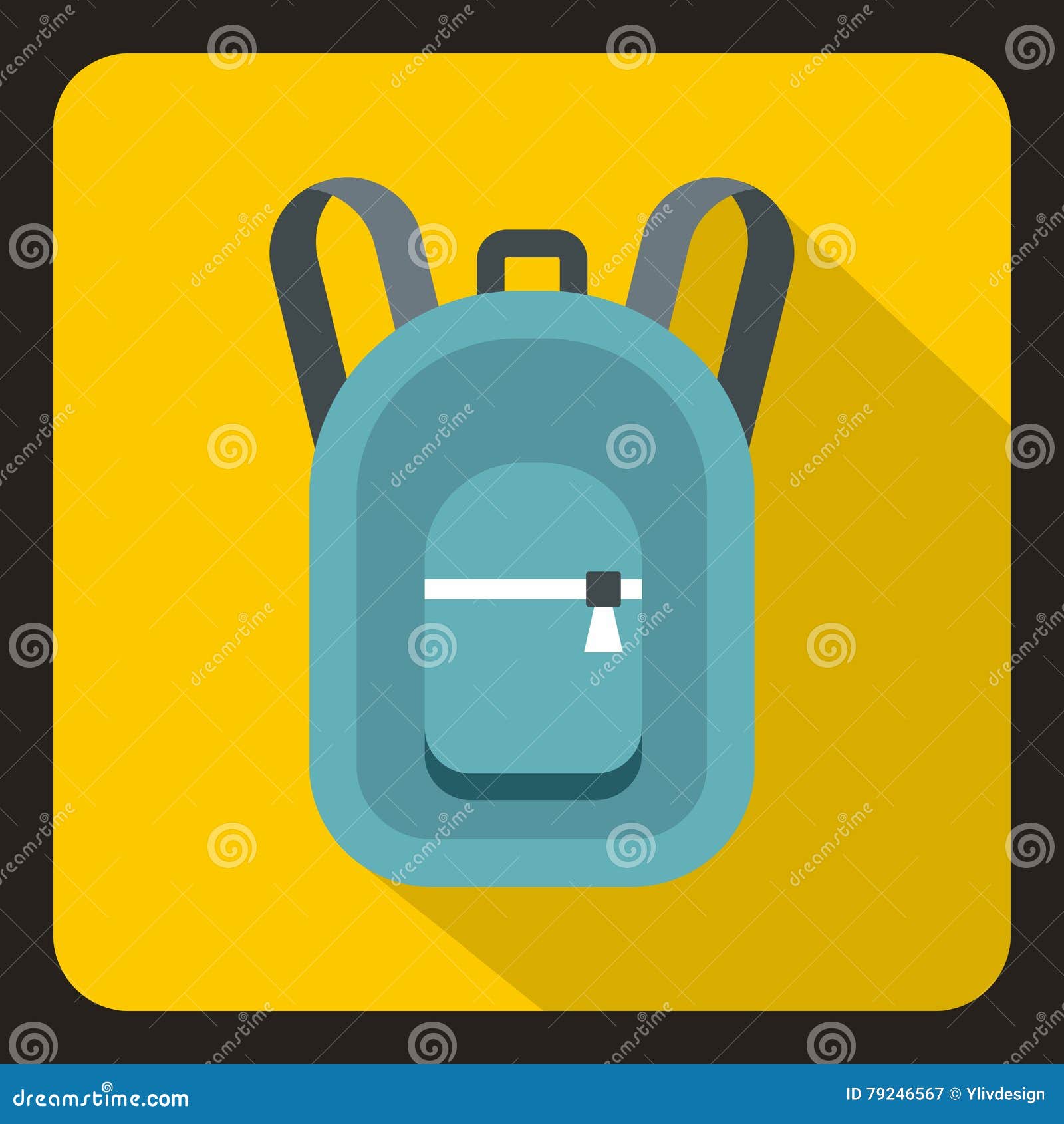 Backpack icon, flat style stock vector. Illustration of nature - 79246567