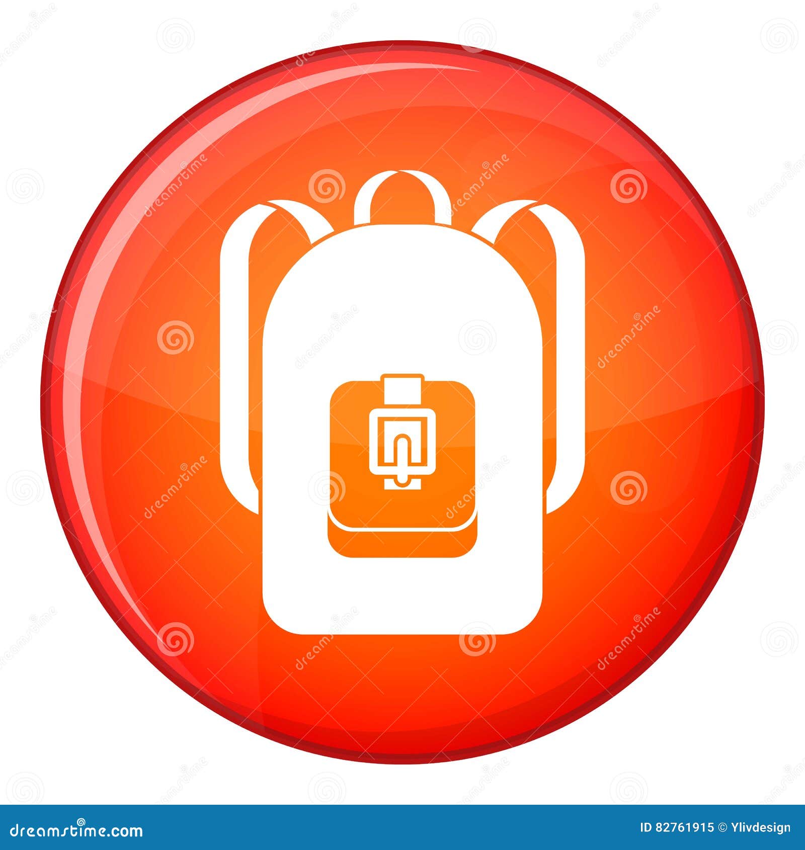 Backpack icon, flat style stock vector. Illustration of isolated - 82761915