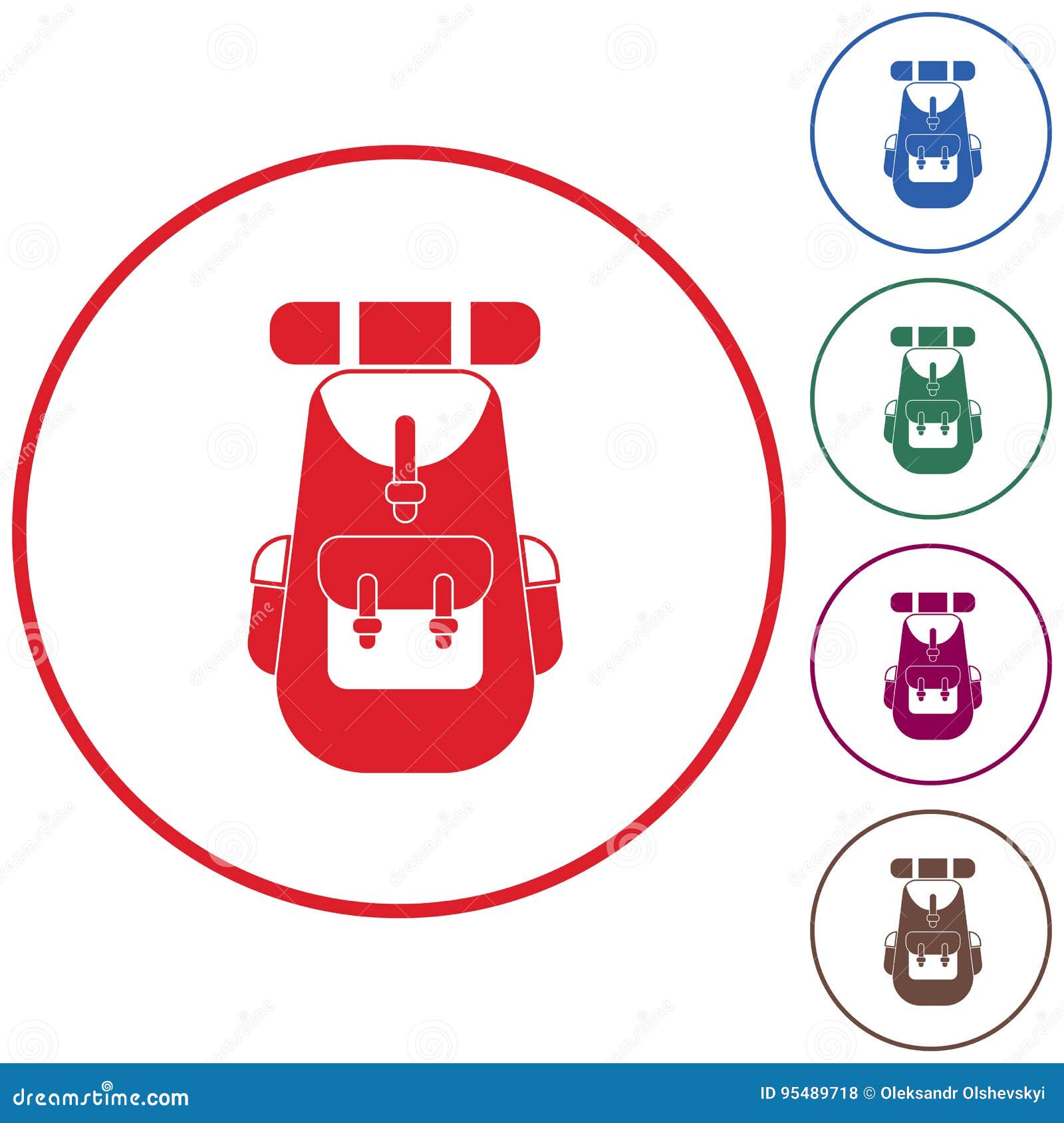 Backpack icon illustration stock vector. Illustration of back - 95489718