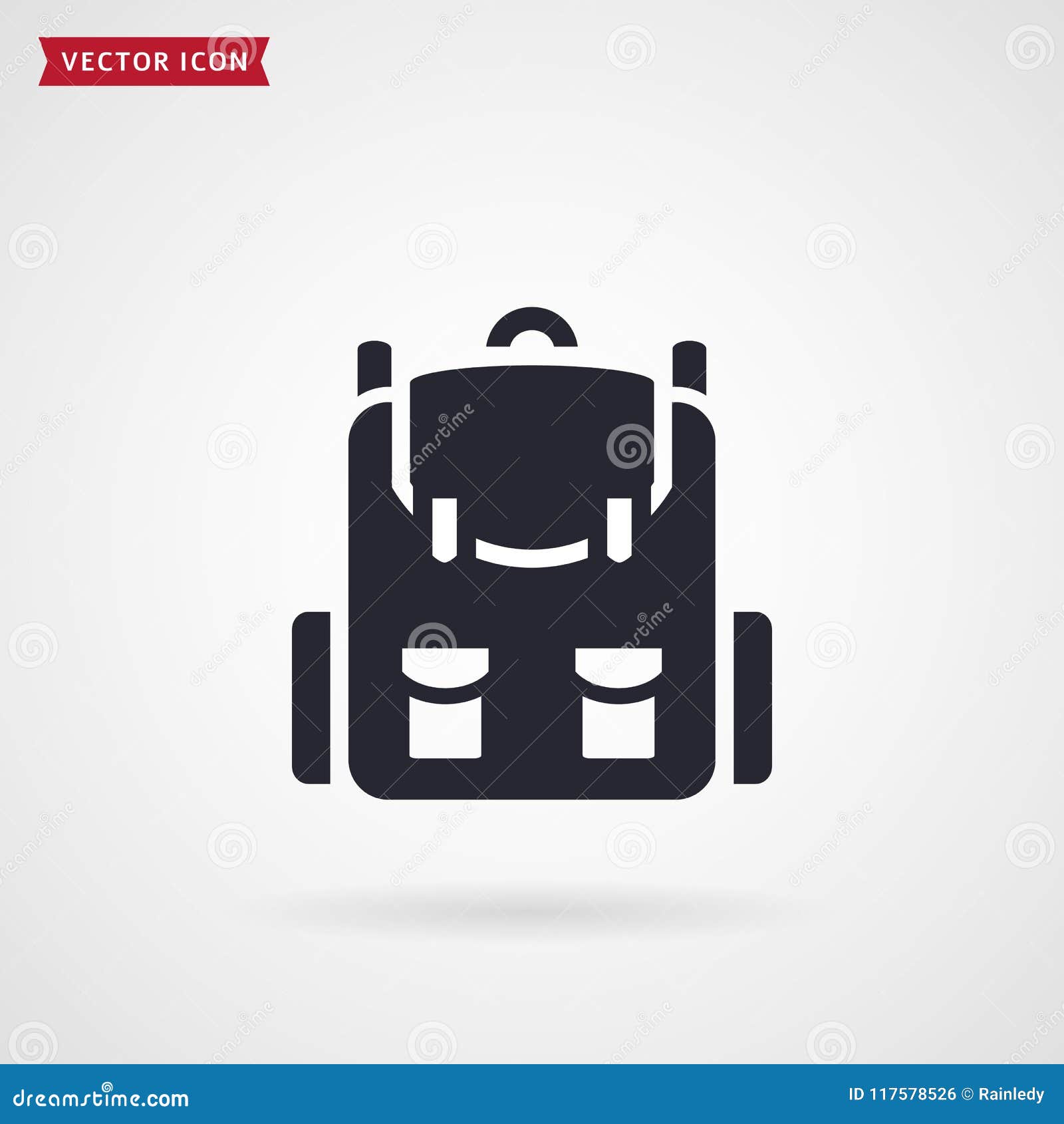 Backpack Icon Shape Black Vector Or Travel Bag And Camping Knapsack ...