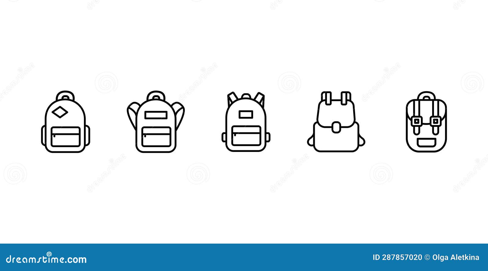 Backpack Icon Set. Collection of High Quality Outline Web Pictograms in ...
