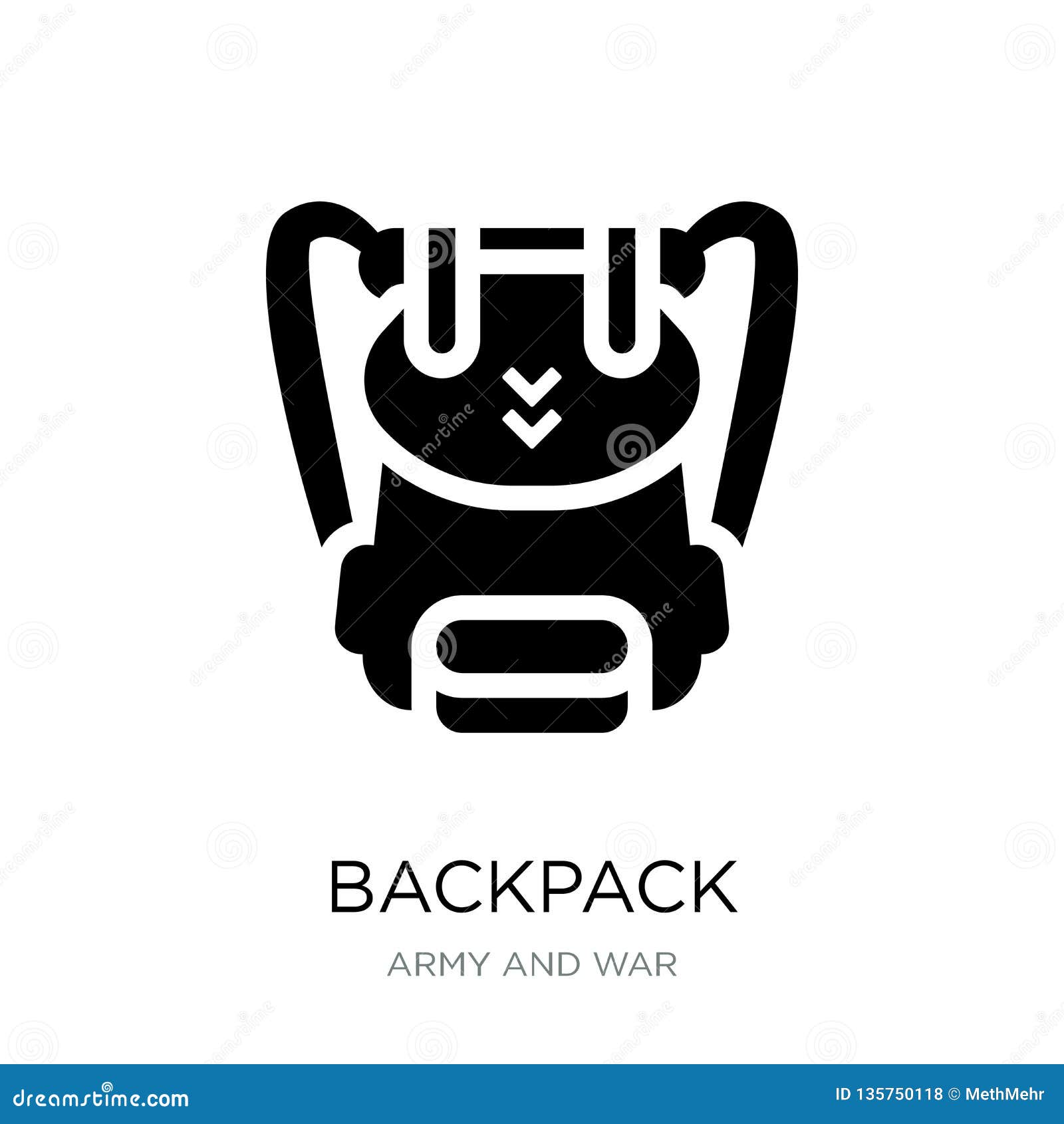 Backpack Icon in Trendy Design Style. Backpack Icon Isolated on White ...