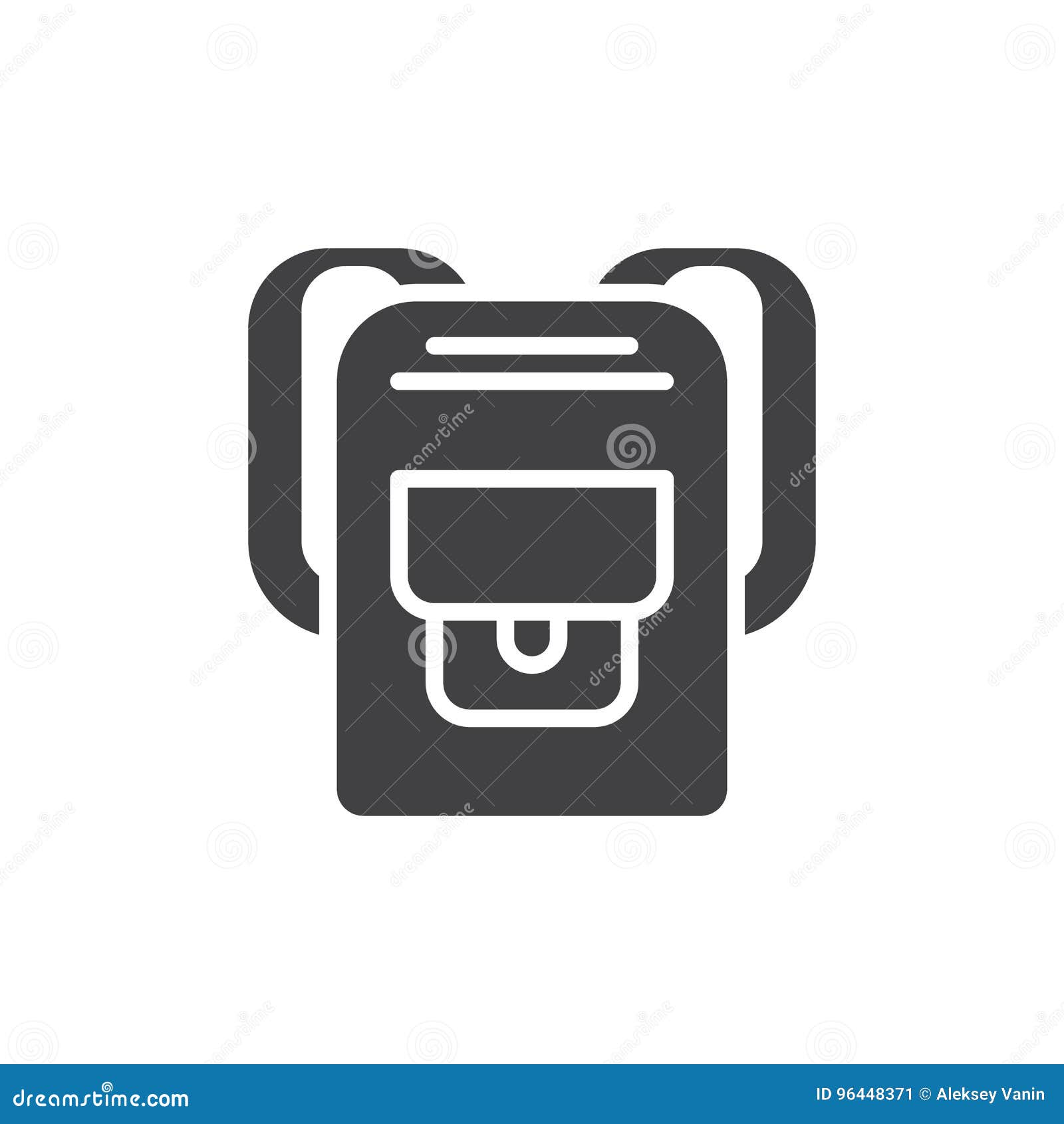 Backpack Icon Vector, Filled Flat Sign Stock Vector - Illustration of ...