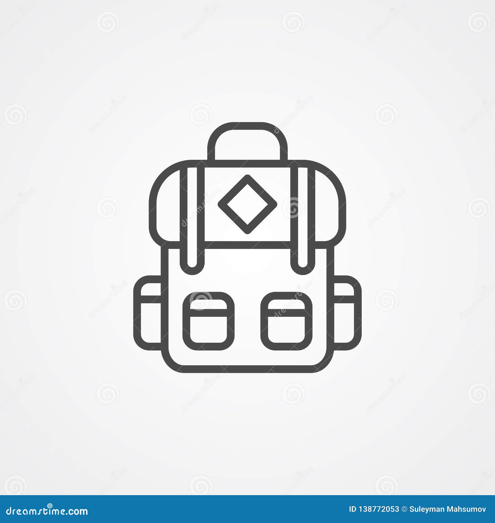 Backpack Vector Icon Sign Symbol Stock Vector - Illustration of fashion ...