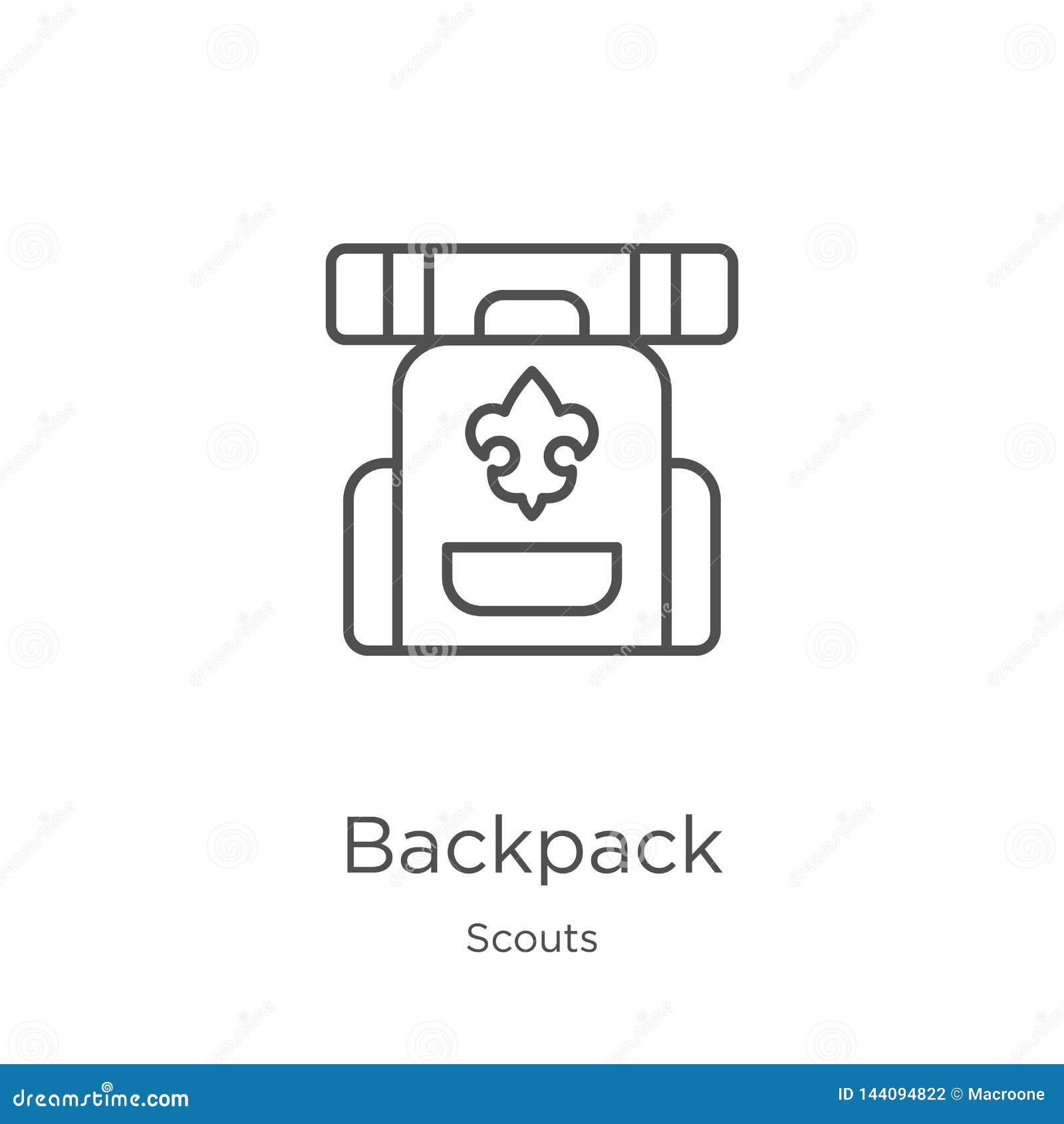 Backpack Icon Vector from Scouts Collection. Thin Line Backpack Outline ...