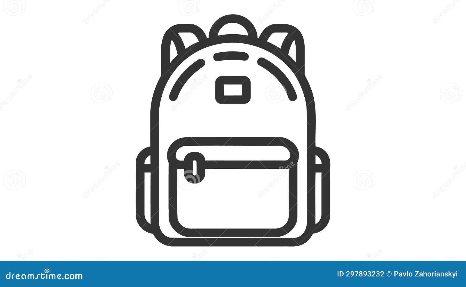 Backpack Icon on White Background Stock Illustration - Illustration of ...