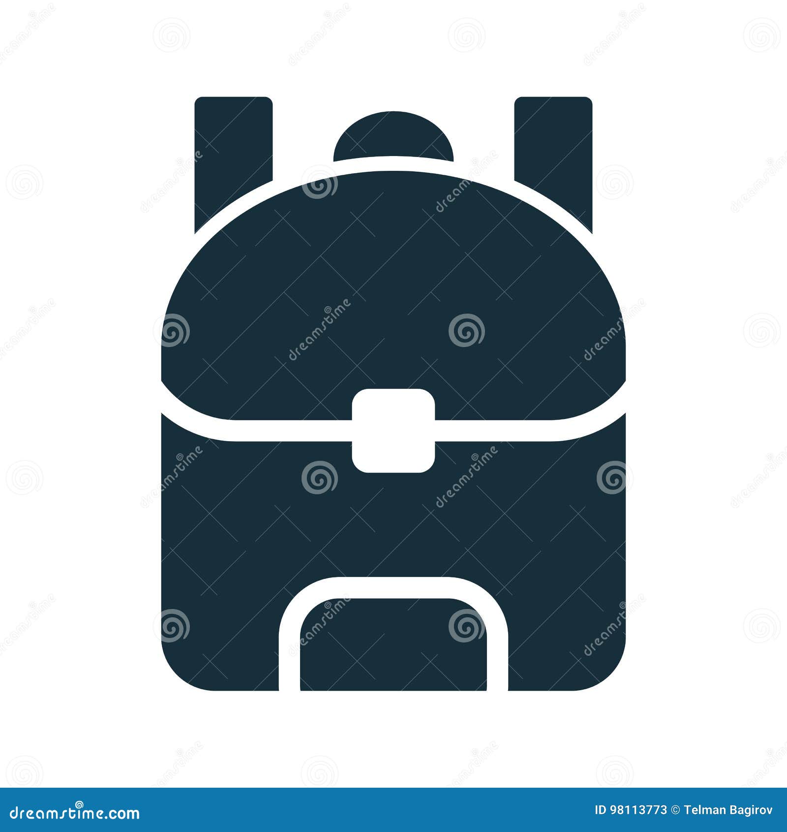 Backpack Icon on White Background Stock Illustration - Illustration of ...