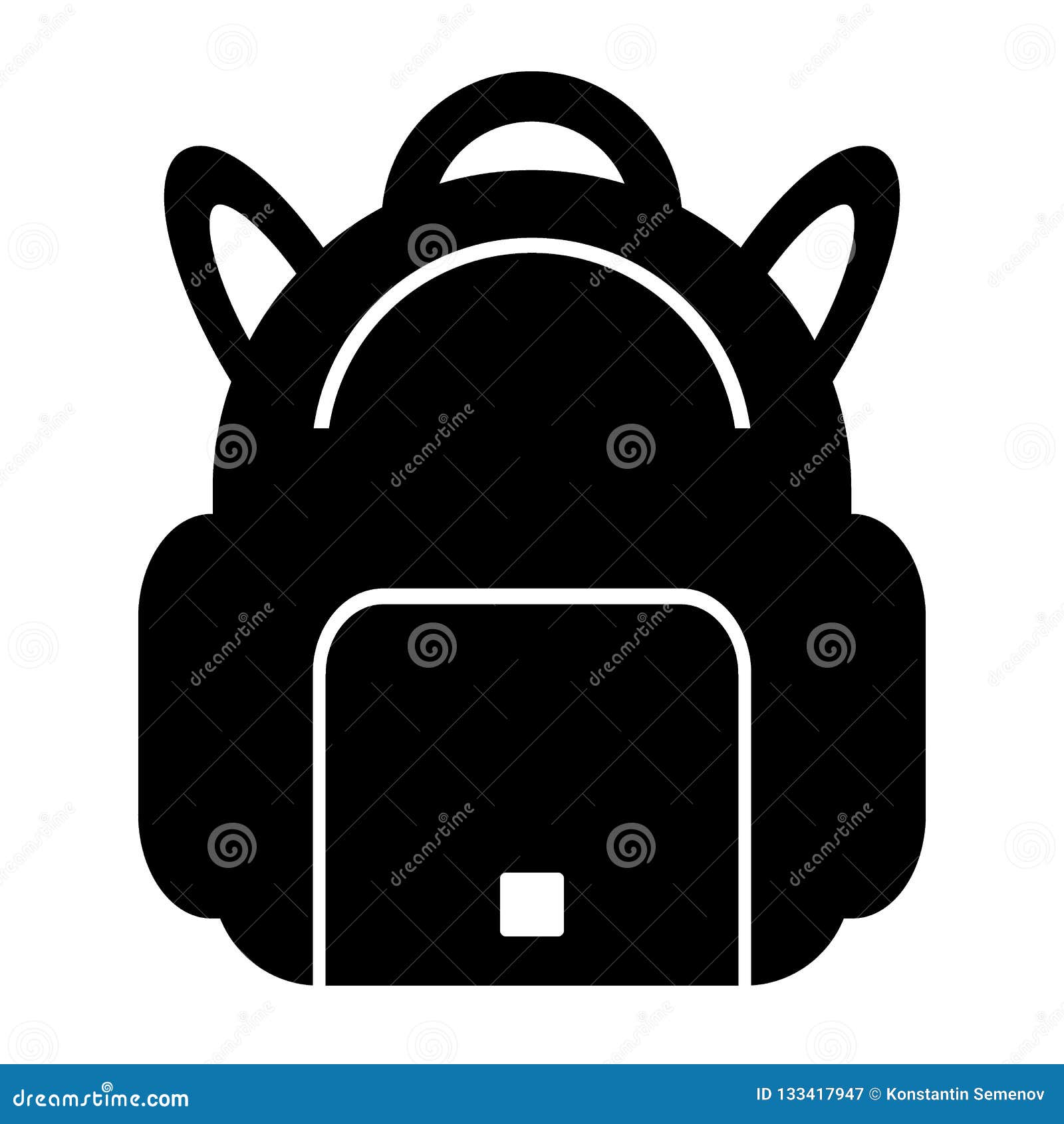 Backpack icon on white stock illustration. Illustration of sign - 133417947