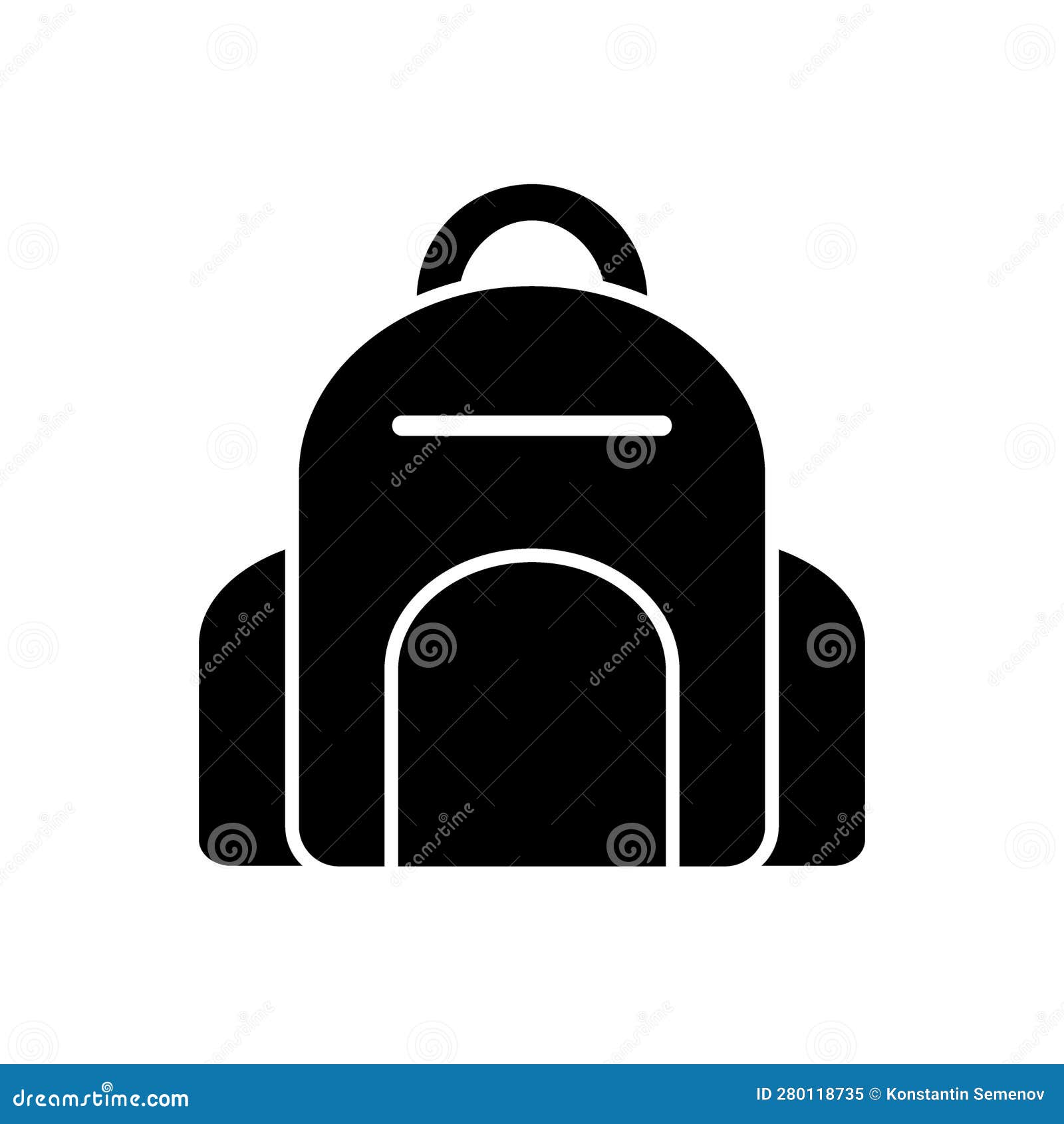 Backpack icon on white stock vector. Illustration of knapsack - 280118735