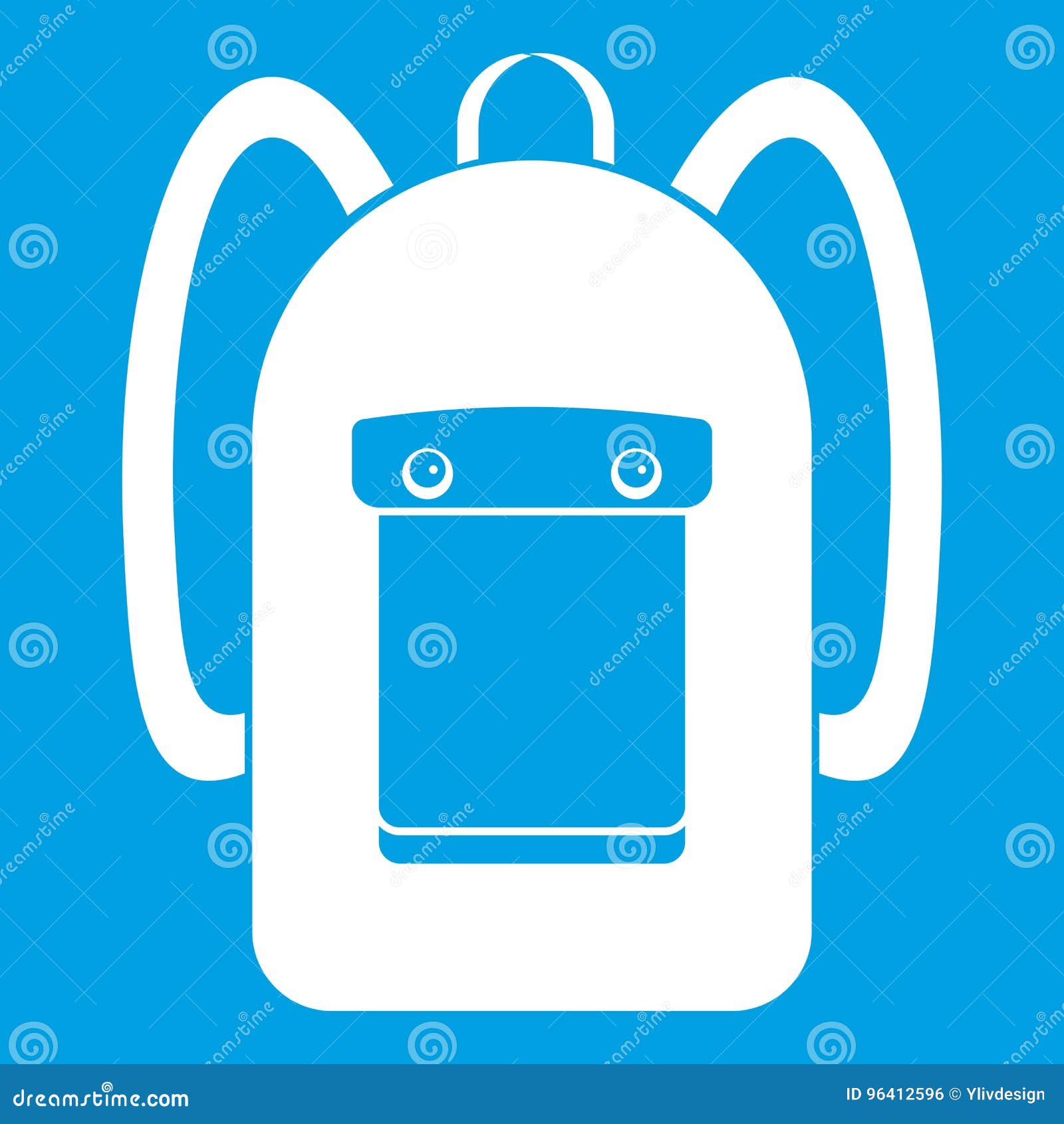Backpack icon white stock vector. Illustration of symbol - 96412596