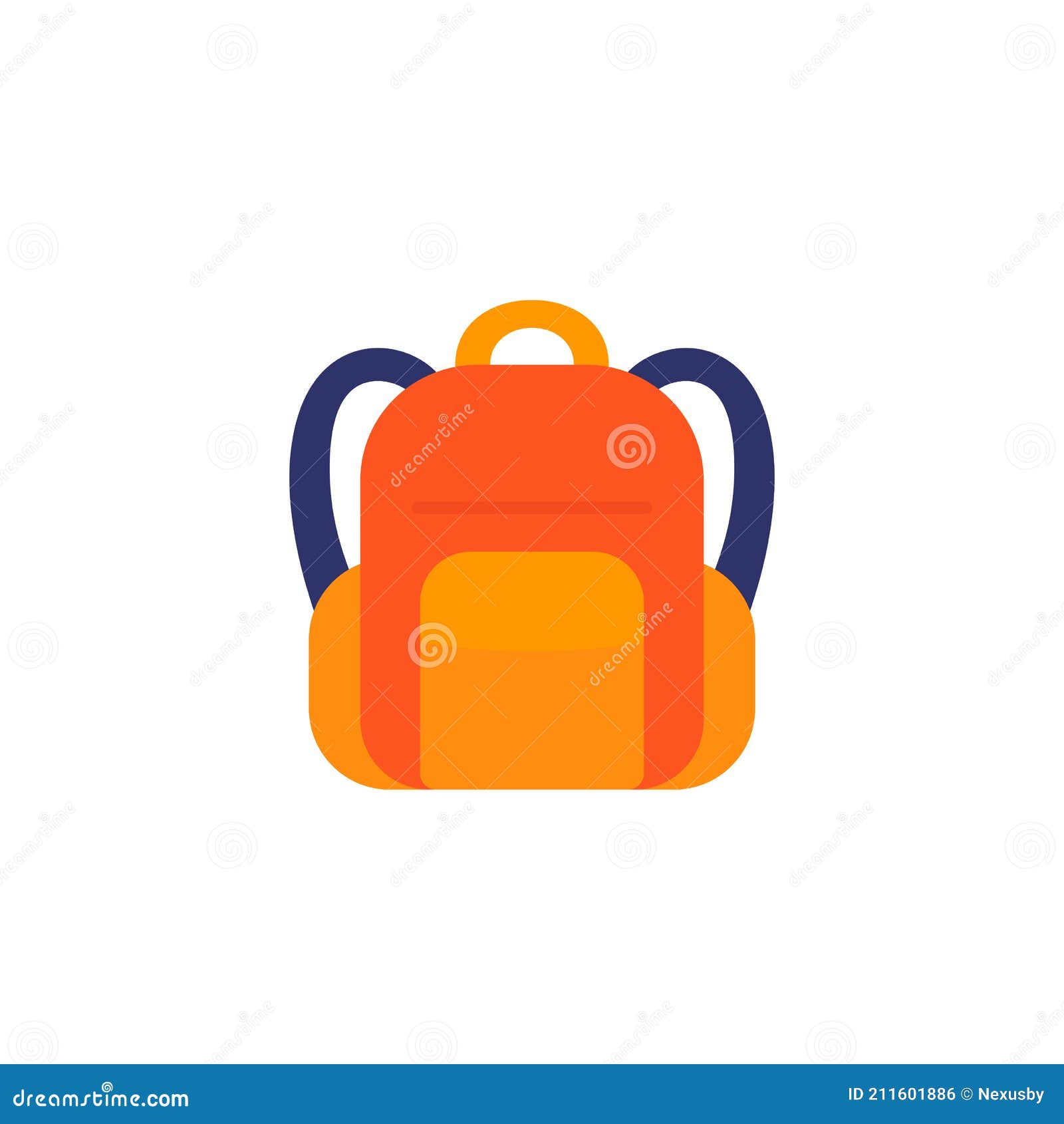 Backpack Icon on White, Vector Stock Vector - Illustration of isolated ...