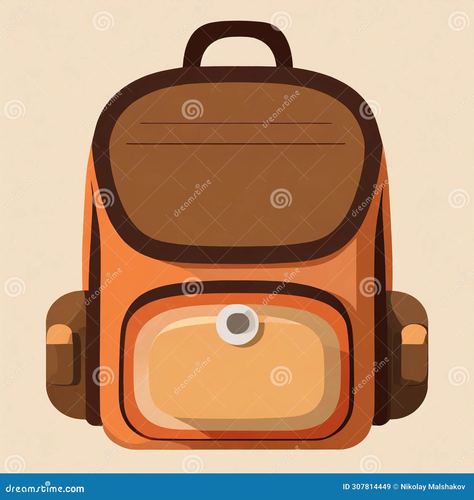 Backpack Logo, 2d Flat Illustration, Drawing Cartoon for Design. Stock ...