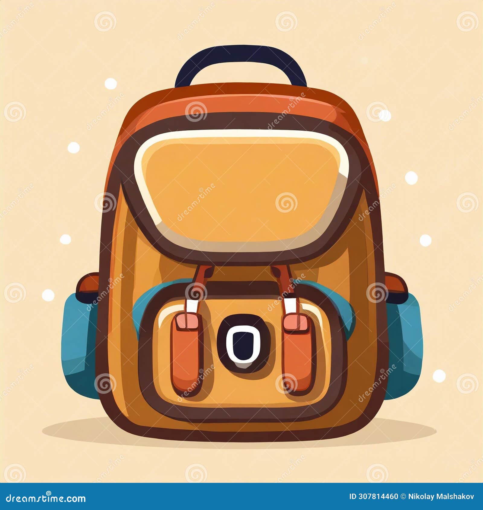 Backpack Logo, 2d Flat Illustration, Drawing Cartoon for Design. Stock ...