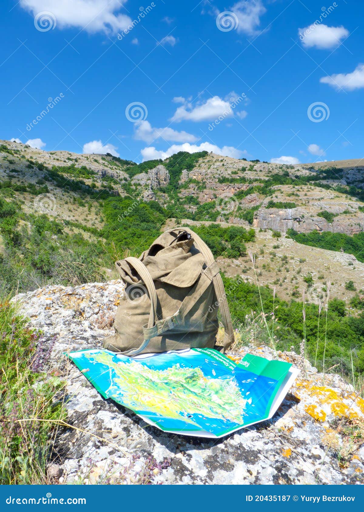 Backpack and map stock image. Image of backpacker, tourist - 20435187
