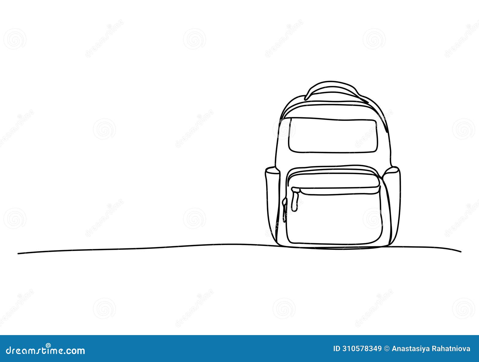 Backpack. One Line Drawing Vector Illustration Stock Vector ...