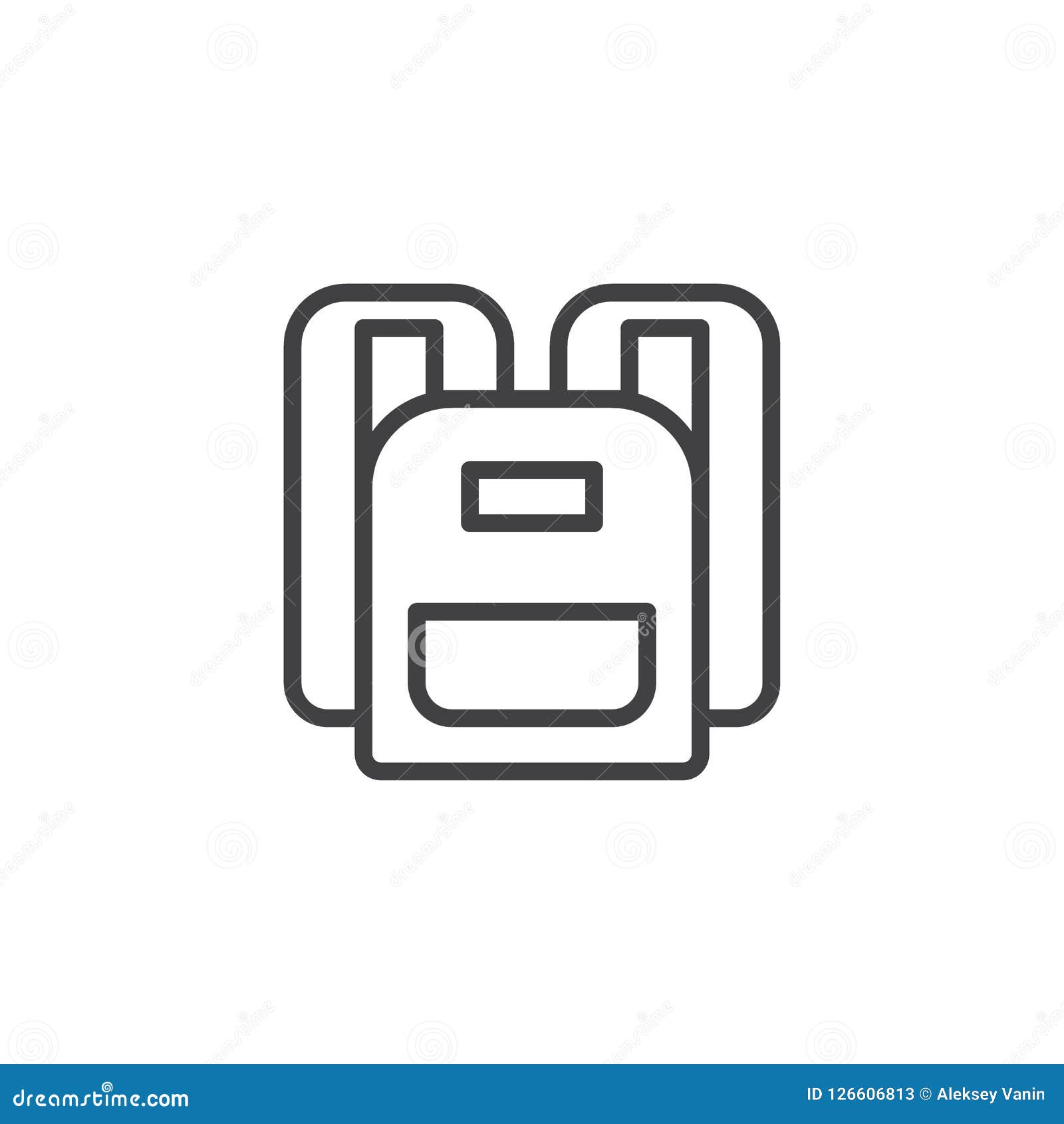 Backpack outline icon stock vector. Illustration of single - 126606813