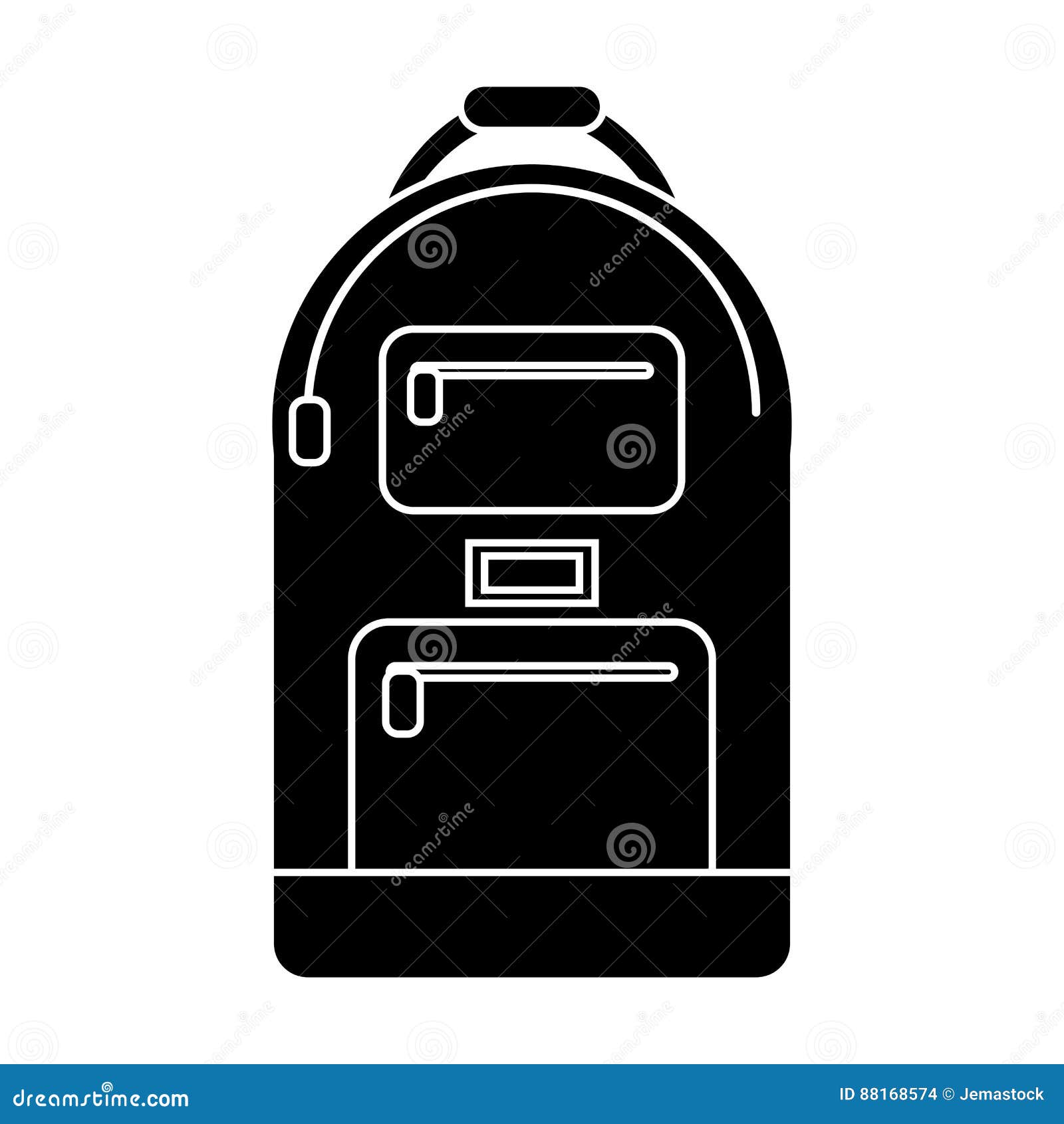 Backpack School Design Pictogram Stock Illustration - Illustration of ...