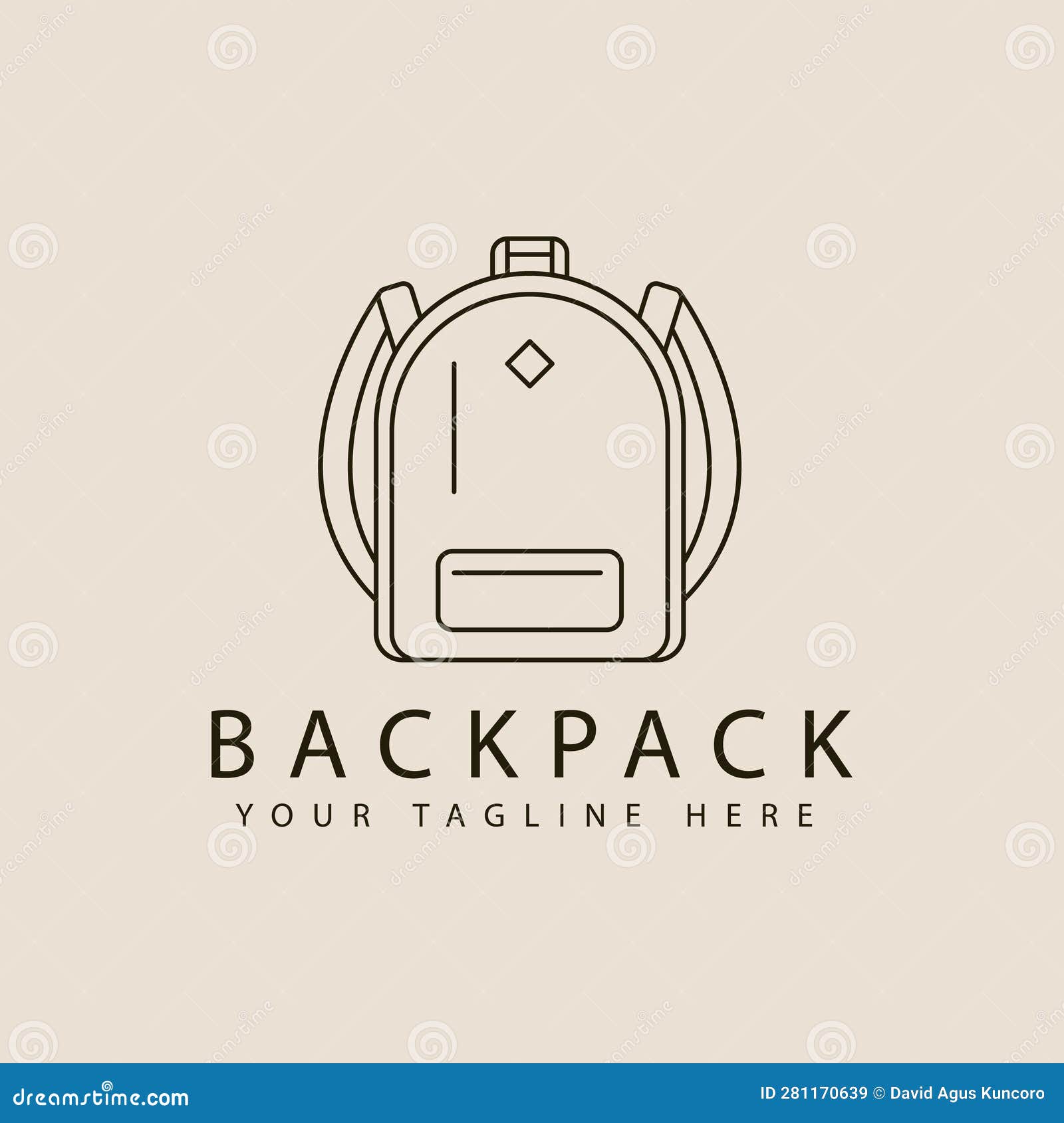 Backpack School Logo Line Art Design with Minimalist Style Logo Vector ...
