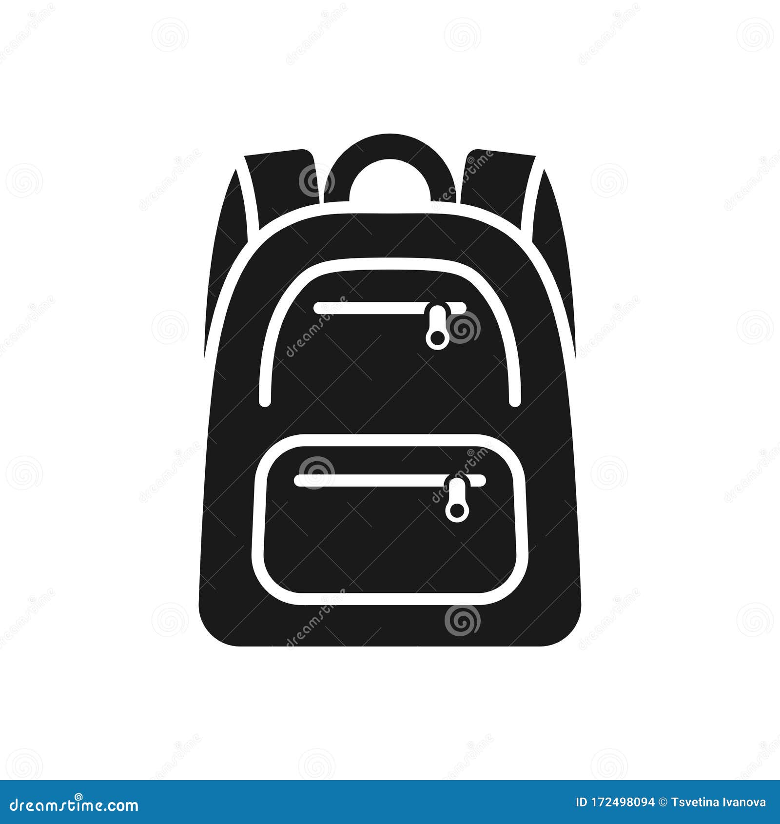 Backpack Simple Black Isolated Vector Icon. | CartoonDealer.com #172498094