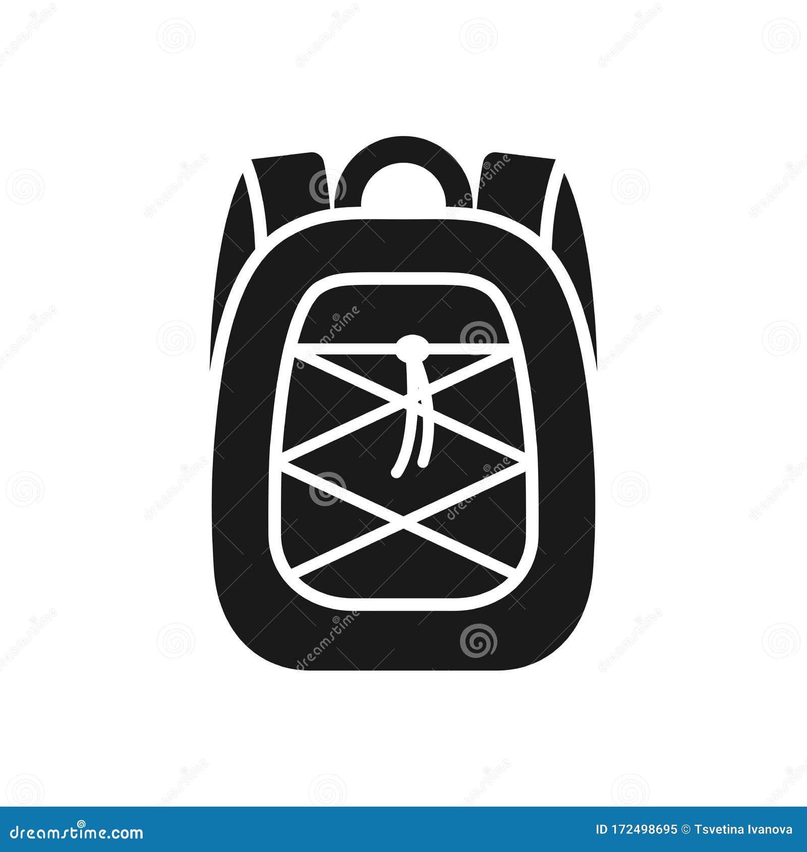 Backpack Simple Black Isolated Vector Icon. Stock Vector - Illustration ...