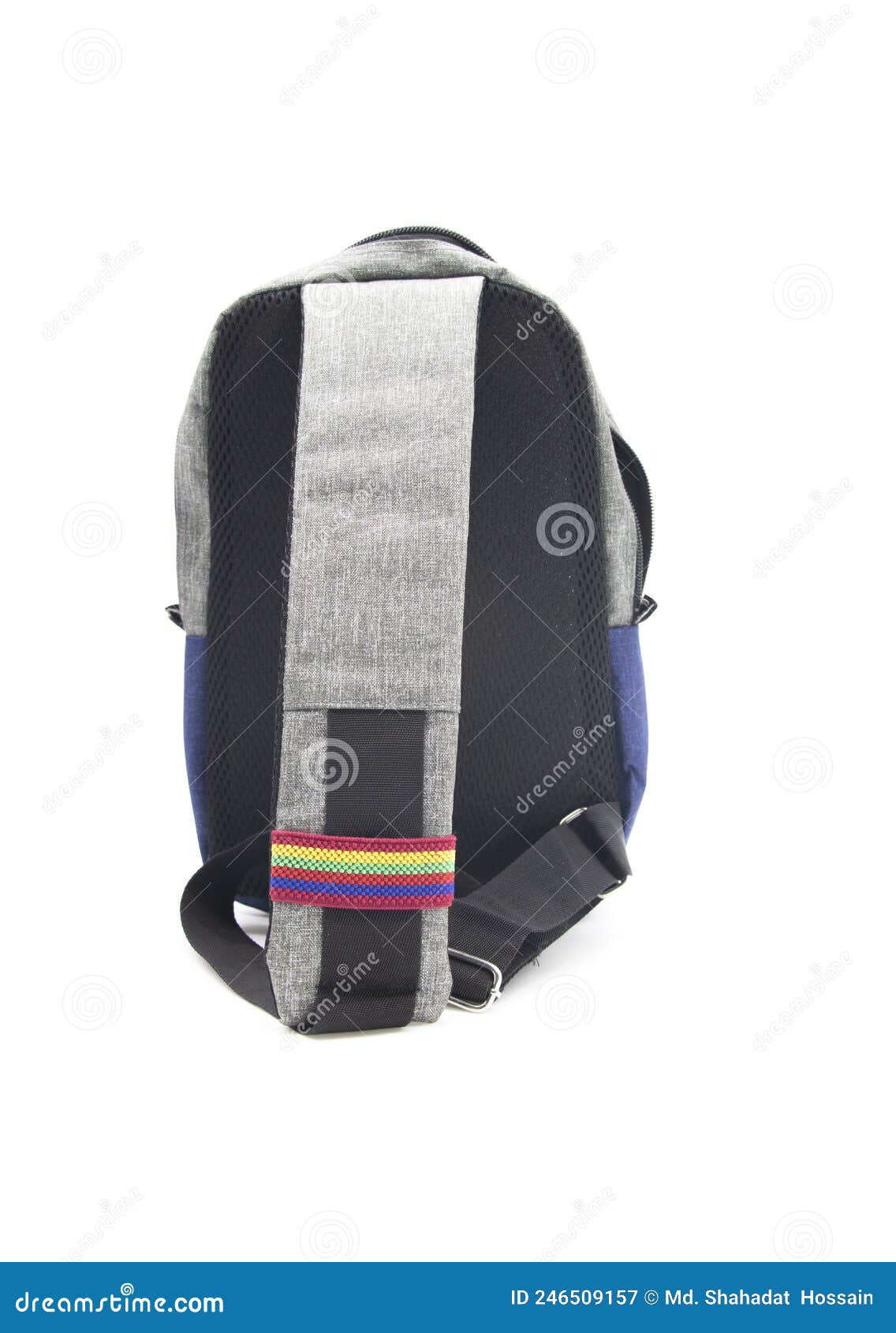 Backpack Standing Isolate on White Background, Back Side View Stock ...