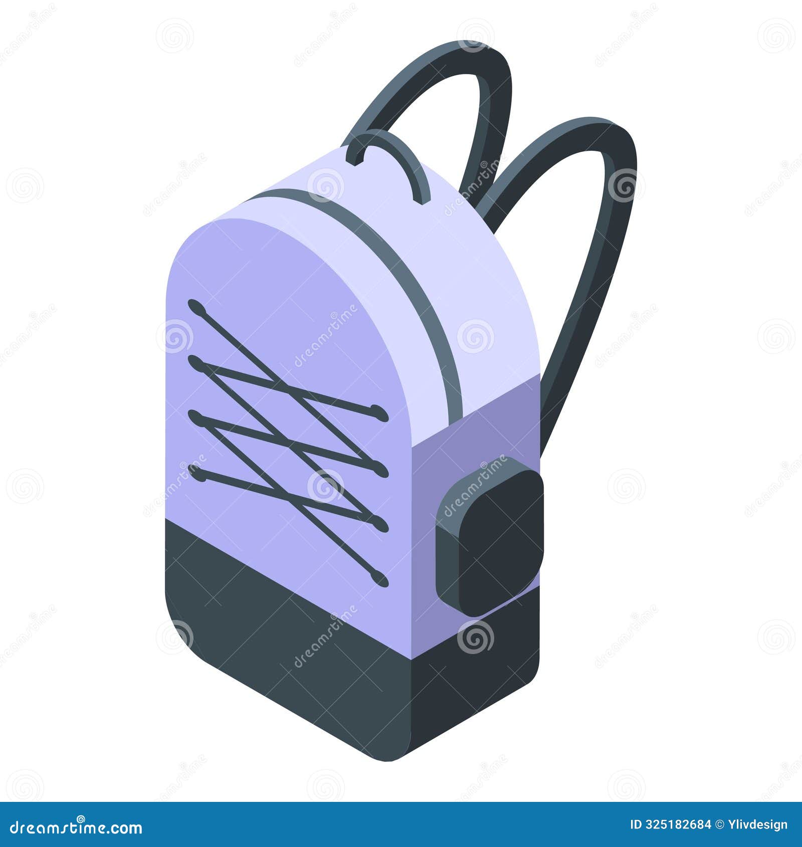 Backpack with Straps is Standing Isolated on White Background Stock ...