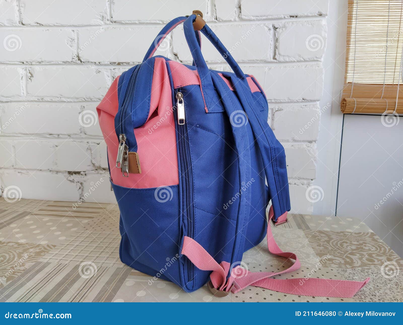 The Backpack is on the Table, Isolated Stock Photo - Image of book ...
