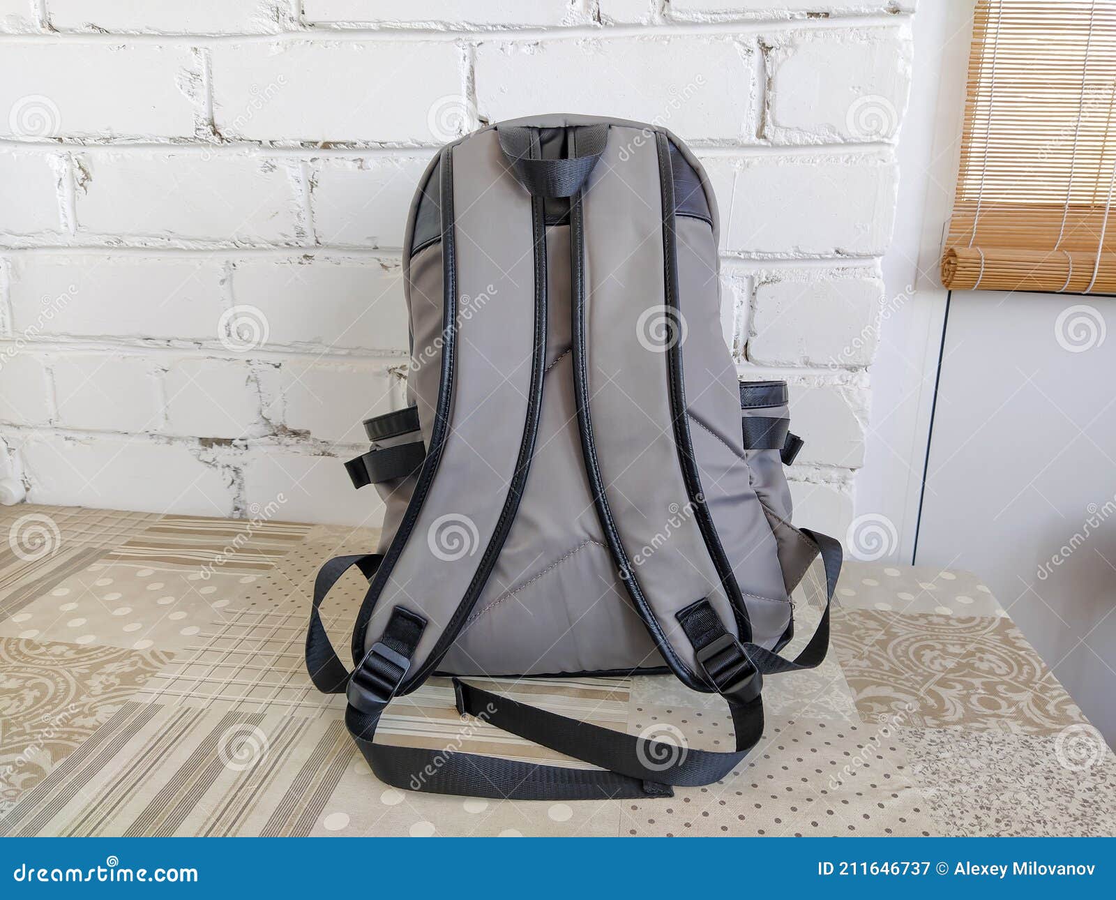 The Backpack is on the Table, Isolated Stock Image - Image of desk ...