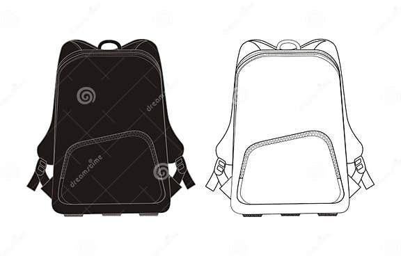 Backpack template stock vector. Illustration of sack - 26748522