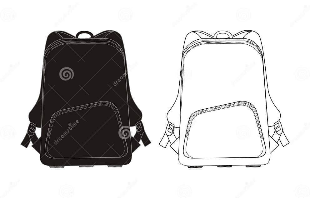 Backpack template stock vector. Illustration of sack - 26748522