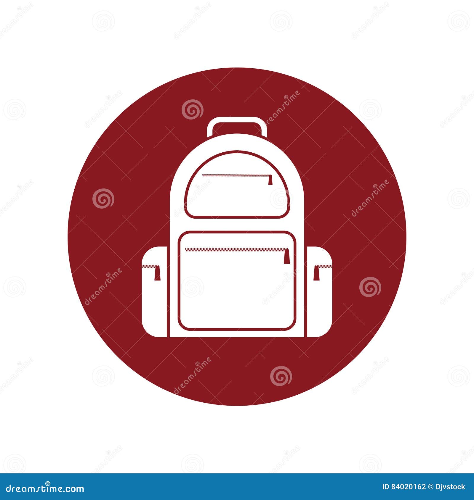 Backpack Traveler Vacation Red Circle Stock Illustration - Illustration ...