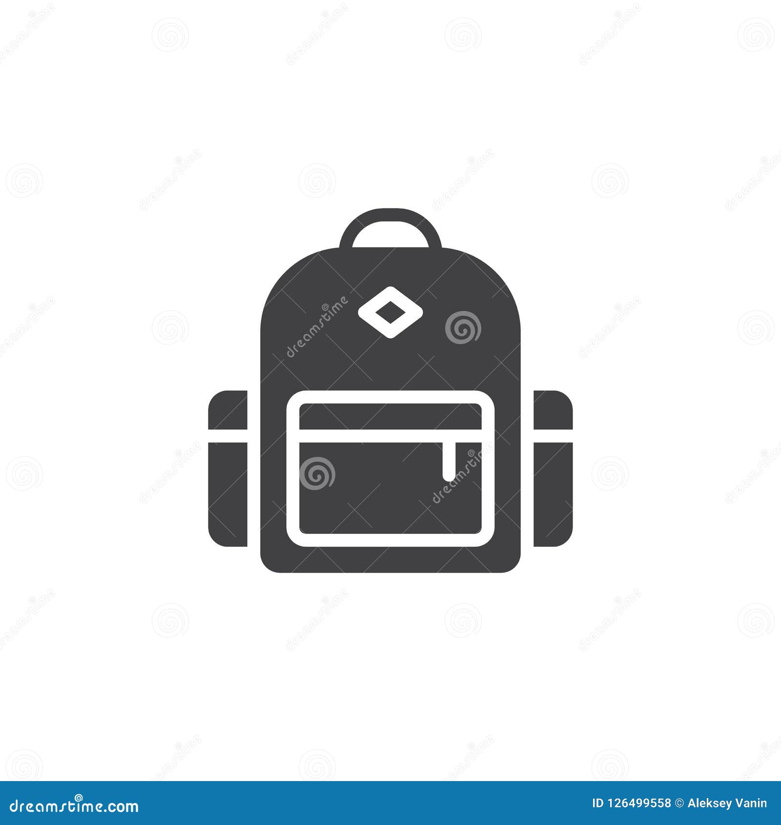 Backpack vector icon stock vector. Illustration of icon - 126499558