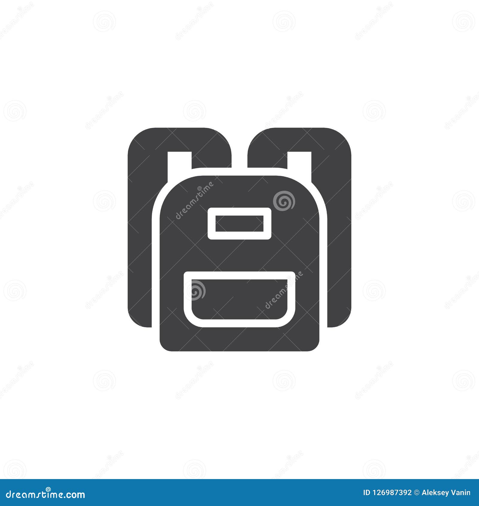 Backpack vector icon stock vector. Illustration of icon - 126987392