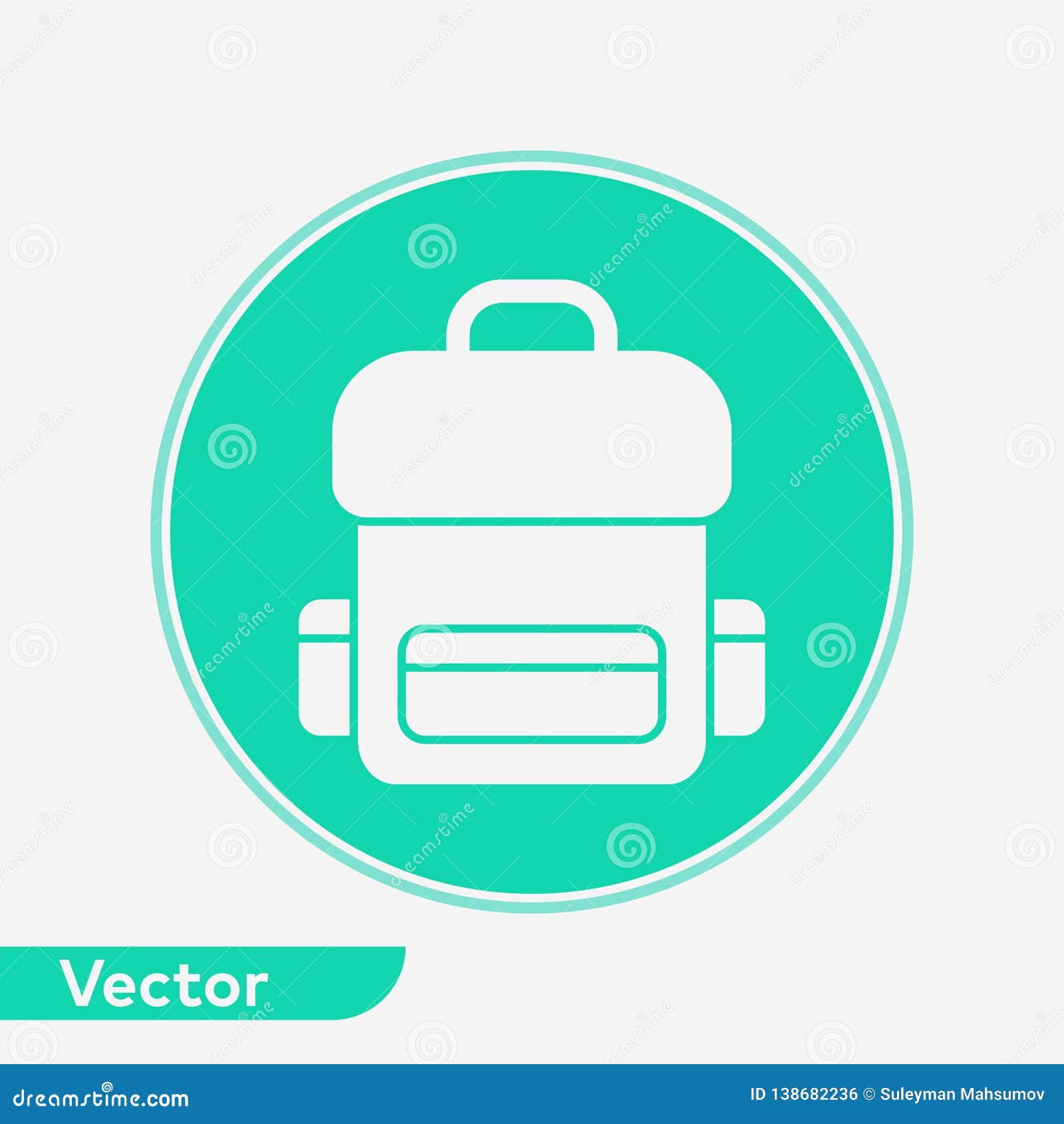 Backpack Vector Icon Sign Symbol Stock Vector - Illustration of sack ...